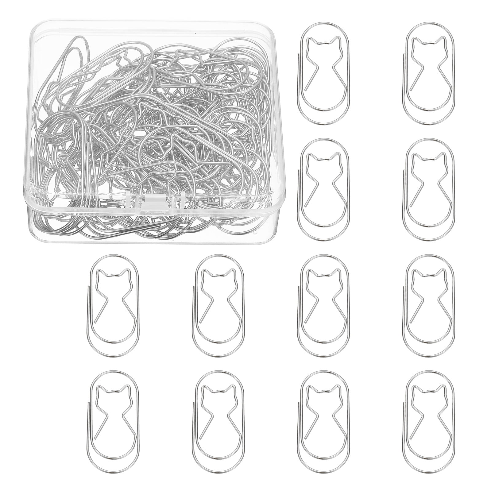Uxcell 50 Pcs Cat Shape Paper Clip, Metal Cute Small Paper Clamp Clips ...