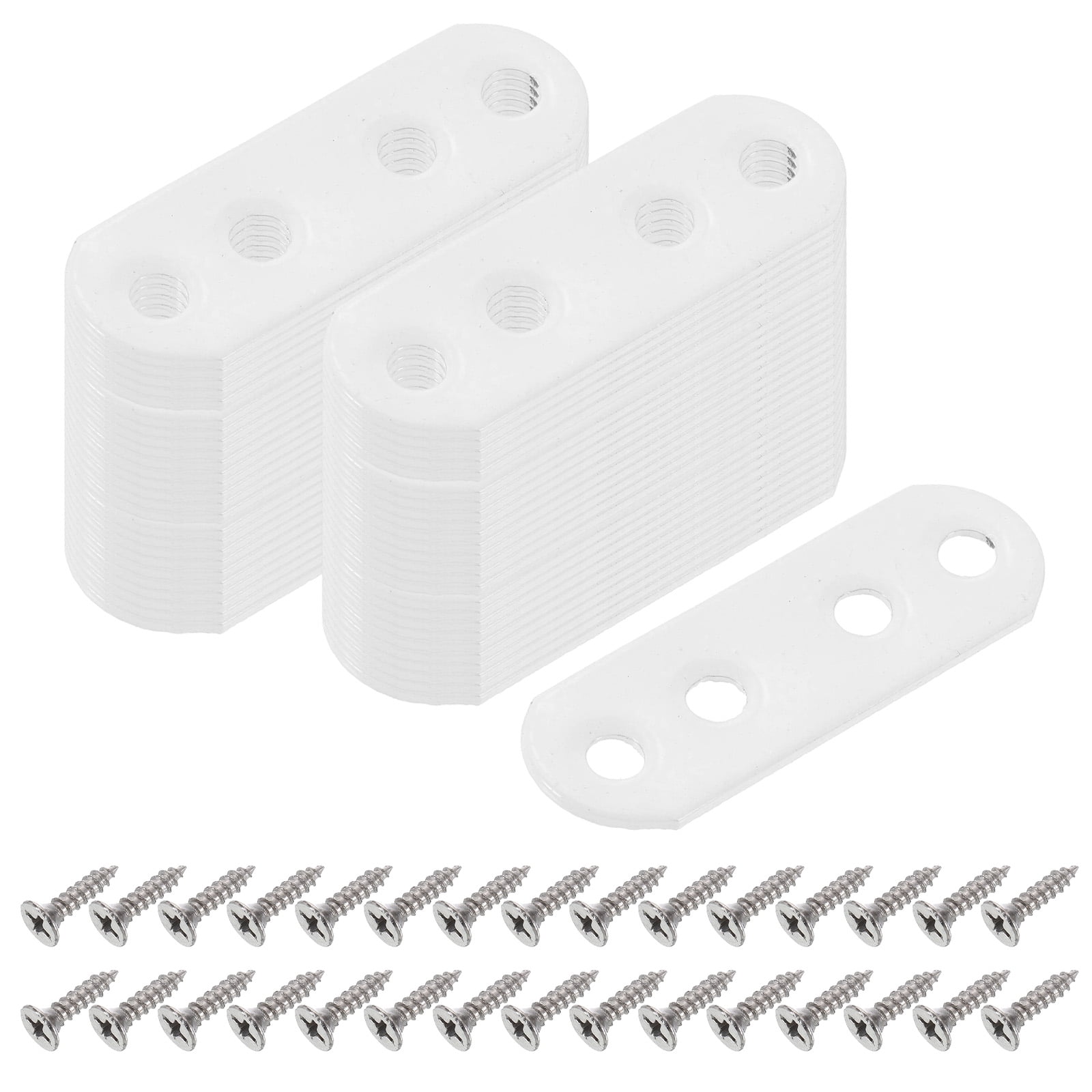 Uxcell 50 Pcs Flat Straight Brackets, 55mm x 5mm Iron Brace Plate with ...