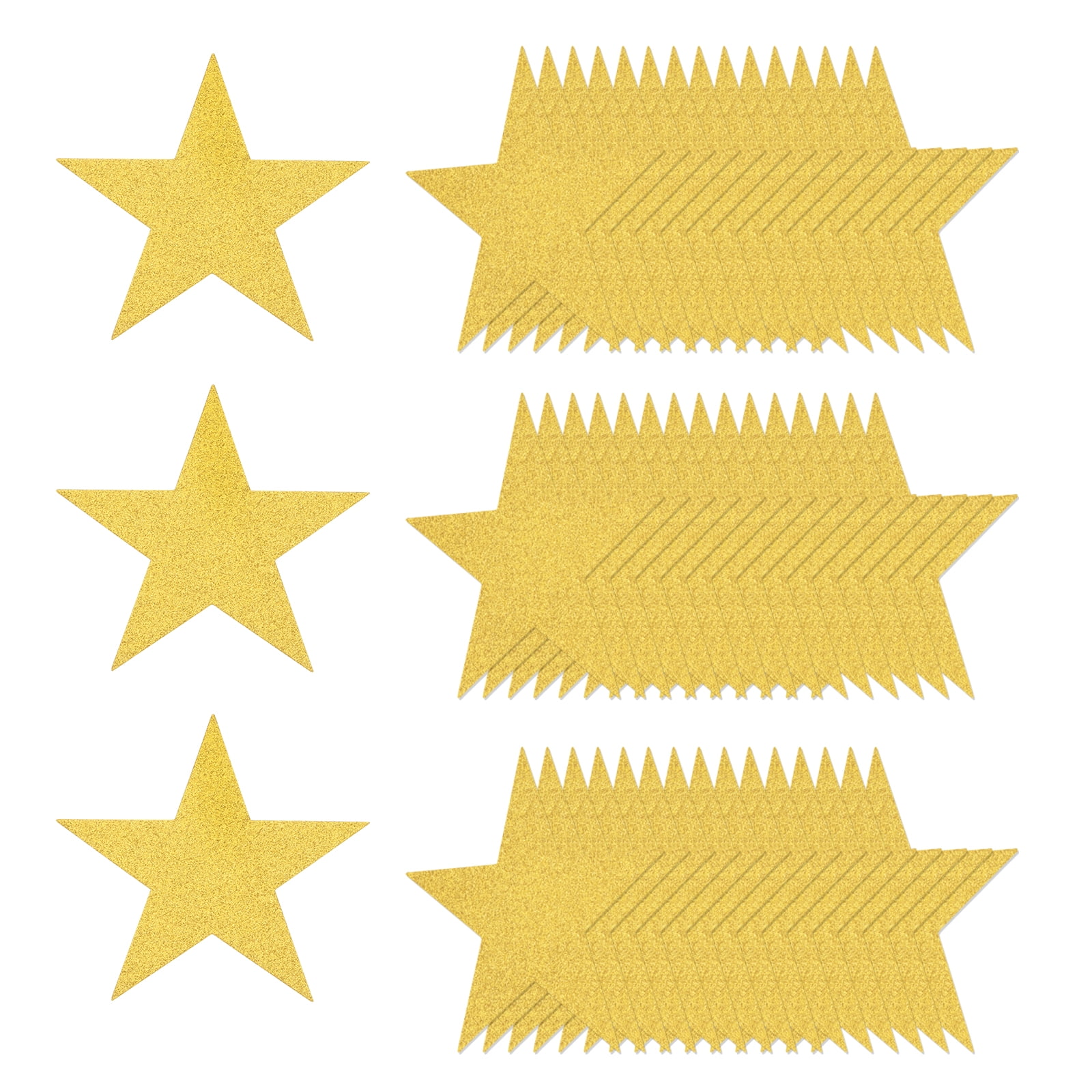 Uxcell 50 Pcs Glitter Star Cutouts, 6 Inch Star Shape Double Printed ...