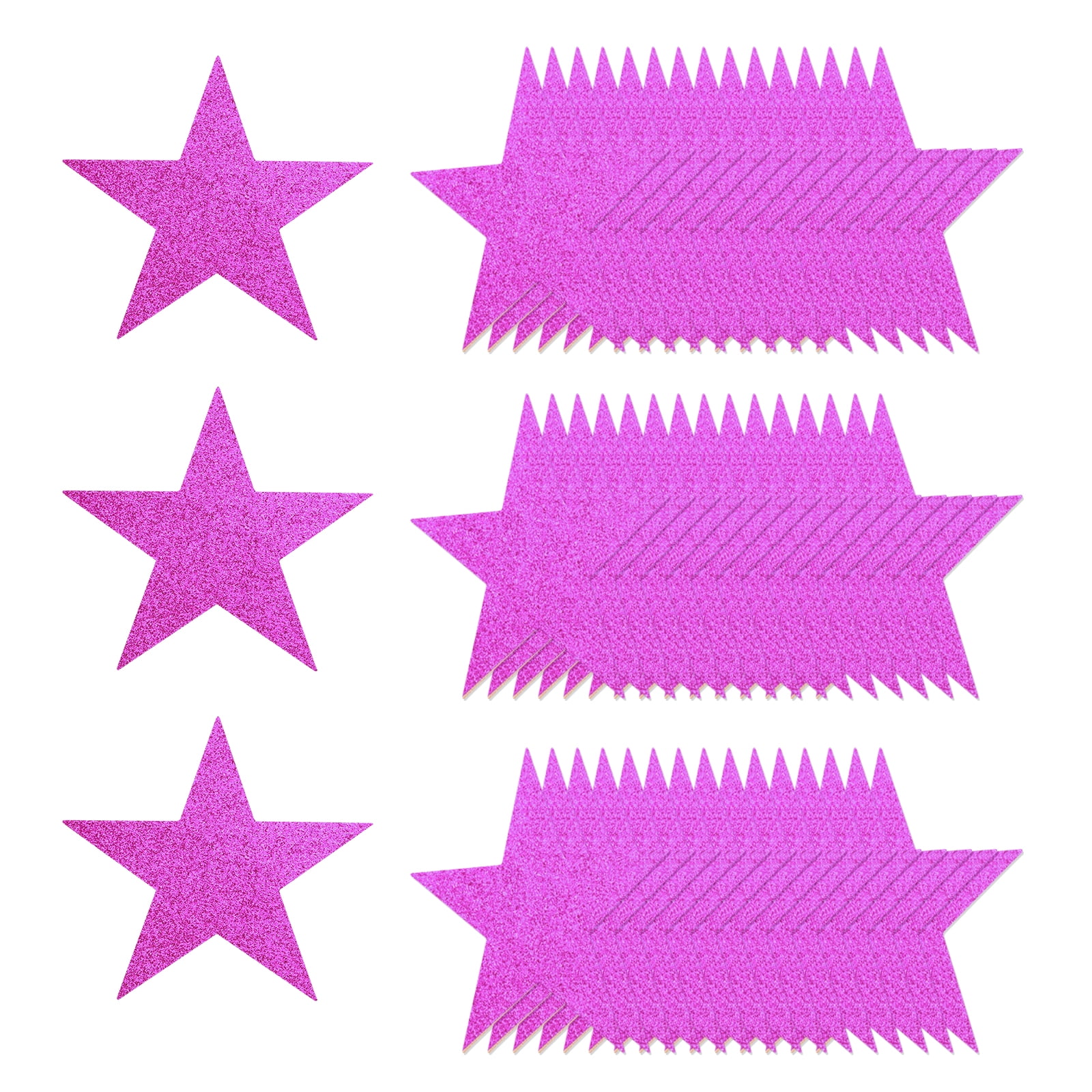 Uxcell 50 Pcs Glitter Star Cutouts, 6 Inch Star Shape Double Printed ...