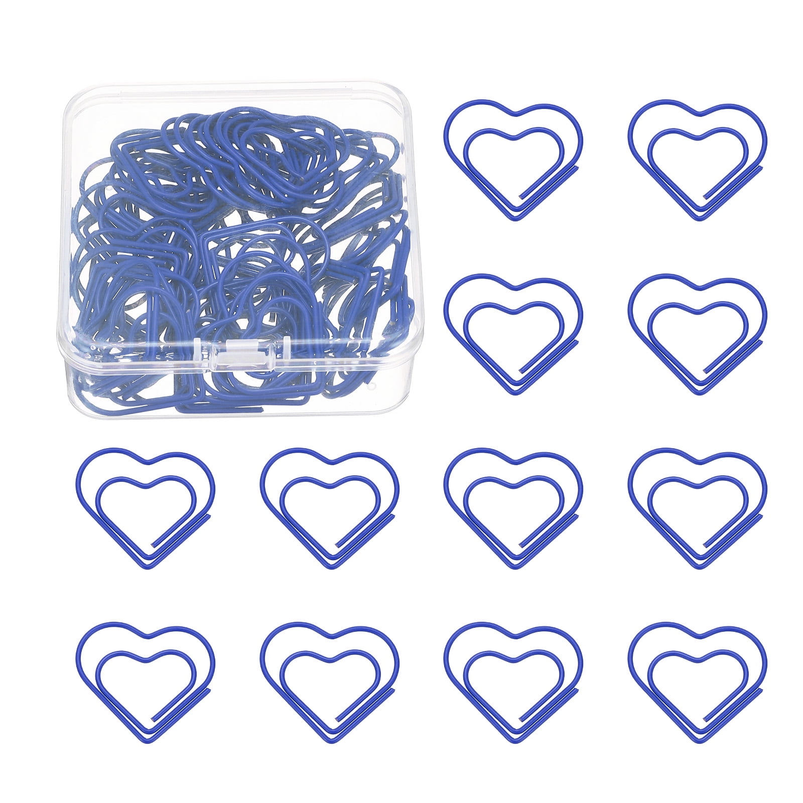 Uxcell 50 Pcs Heart Shape Paper Clip, Metal Cute Small Paper Clamp ...