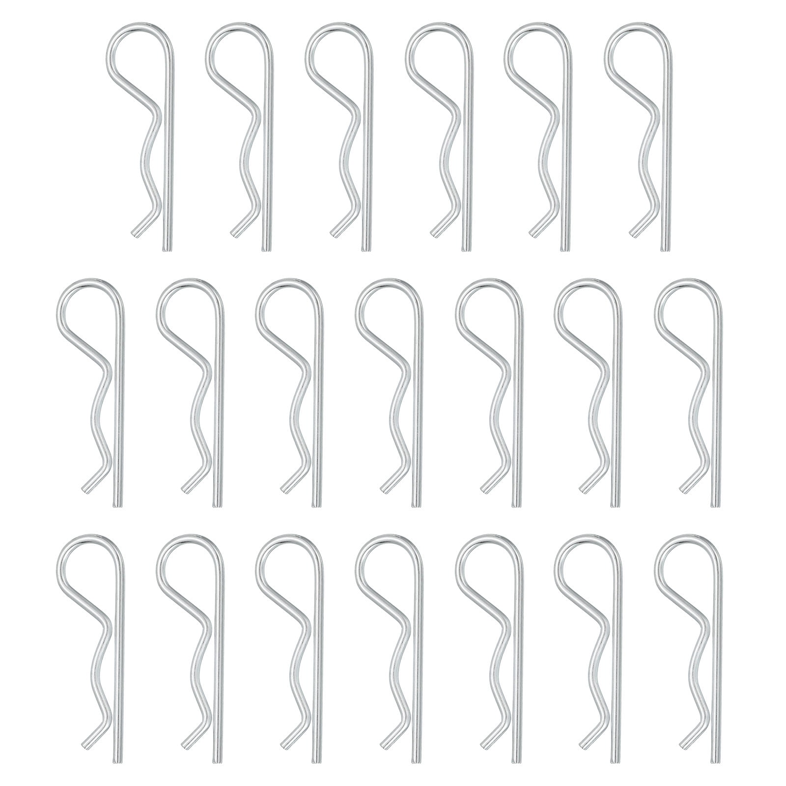 Uxcell 50 Pcs Hitch Pin Clip, 3mm x 65mm R Clips Carbon Steel Retaining ...