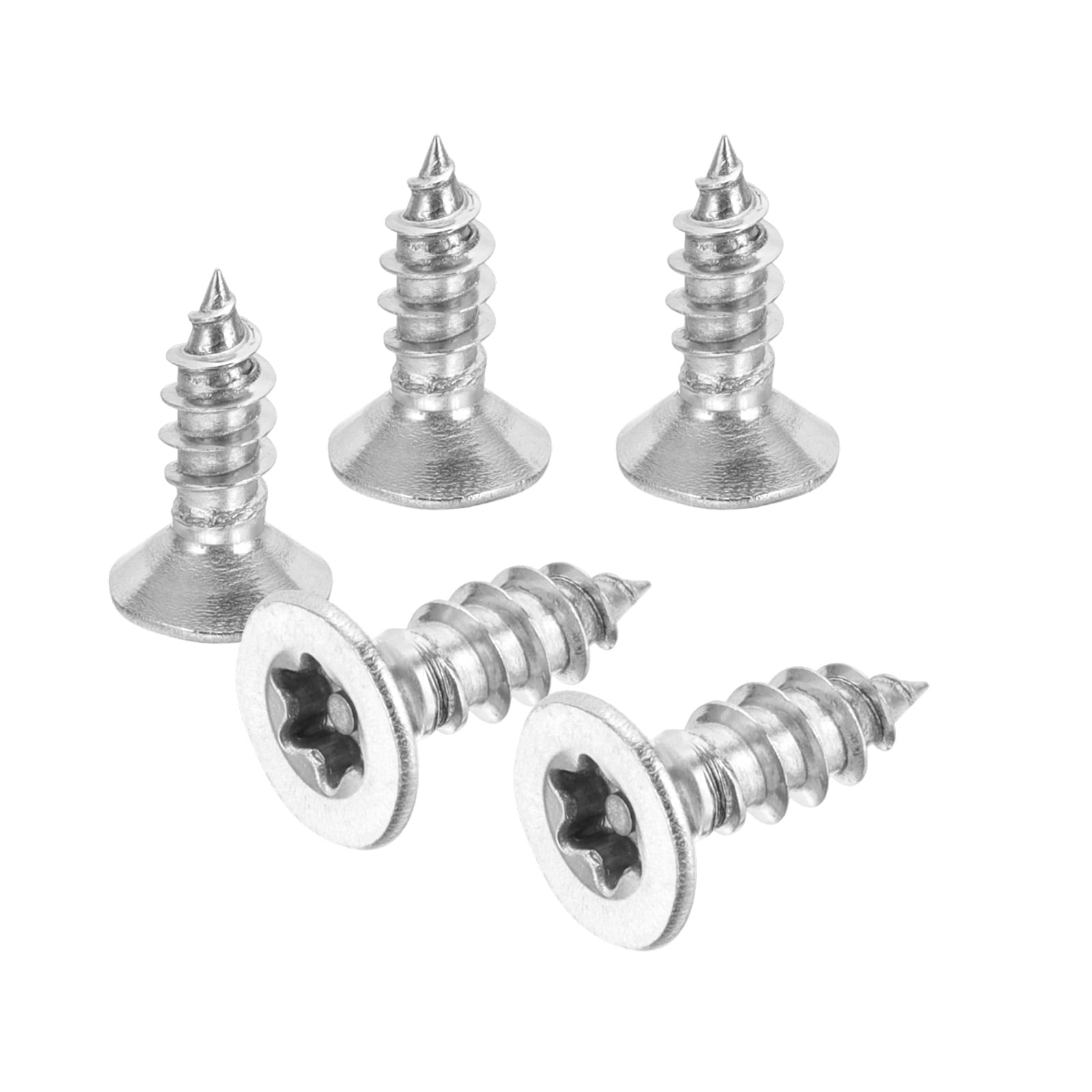 Uxcell 50 Pcs M4 x 12mm Flat Head Torx / Star Screws Self Tapping Wood ...