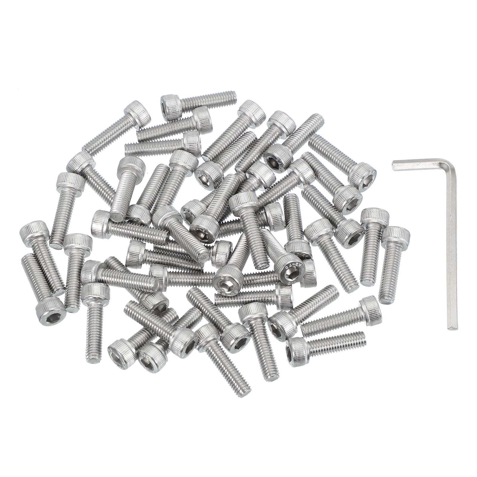 Uxcell 50 Pcs M5 x 18mm Hex Socket Head Cap Screws Bolts, 304 Stainless ...