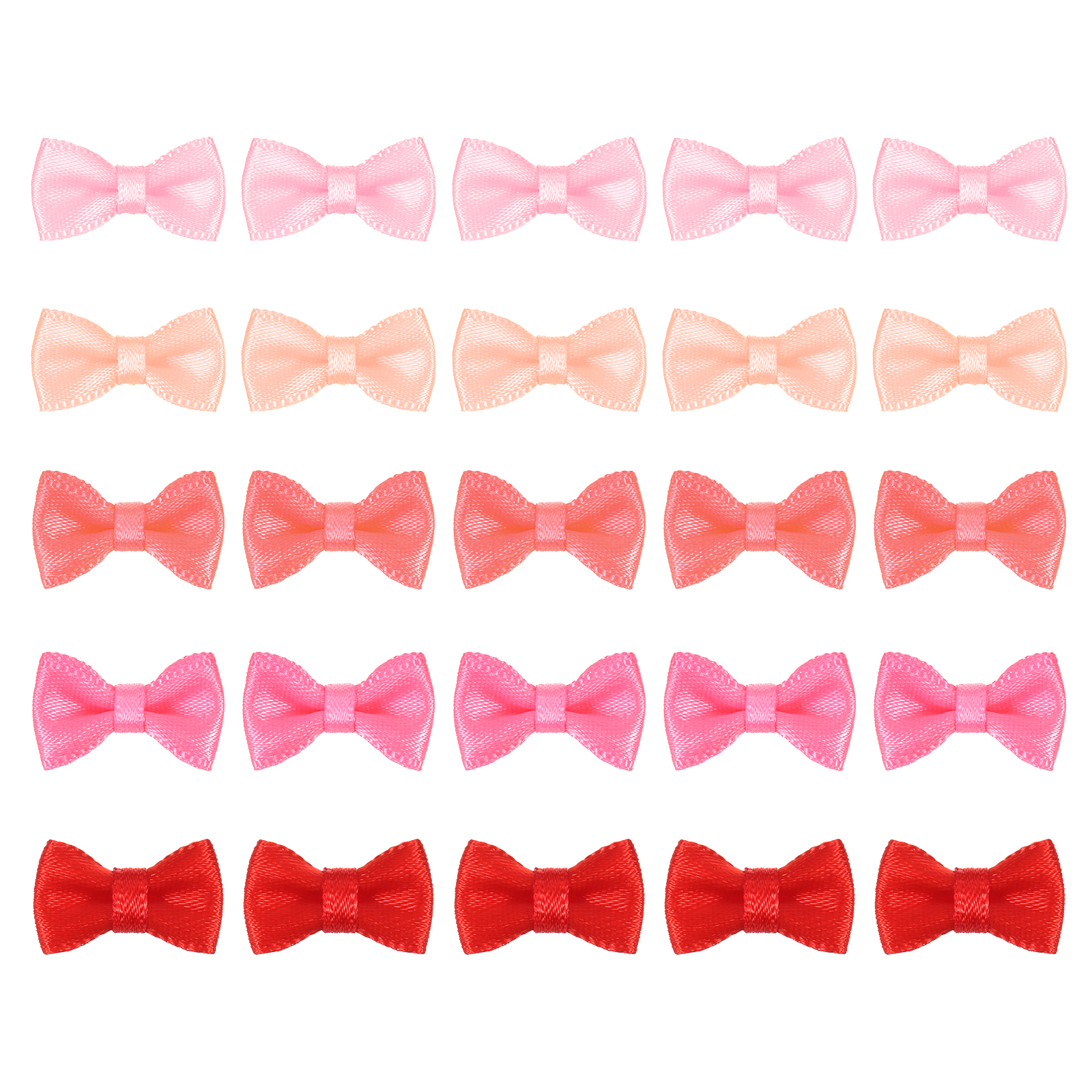 Uxcell 50 Pcs Mini Ribbon Bow 0.8" Mini Fabric Satin Ribbon Flower Bows ...