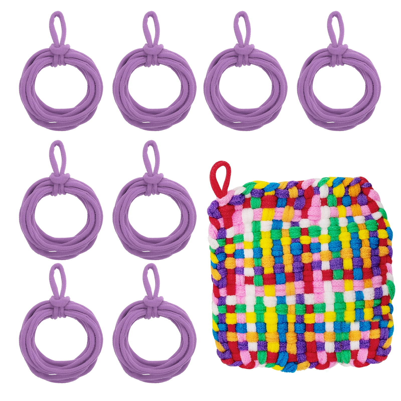 Uxcell 50 Pcs Potholder Loom Refill Loops, Elastic Potholder Weaving ...
