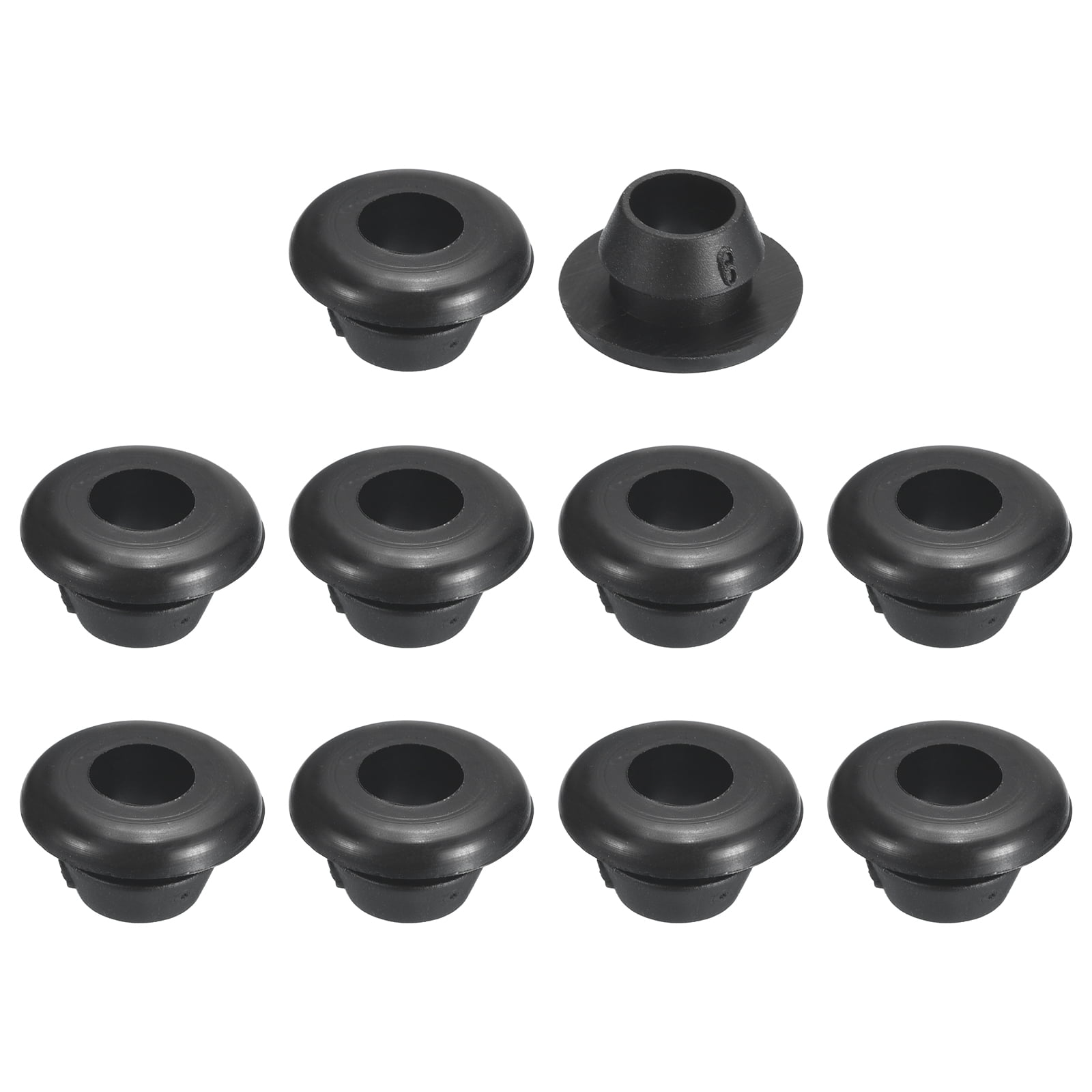 Uxcell 50 Pcs Rubber Grommets, 6mm ID 8mm Drill Hole Double Sided ...