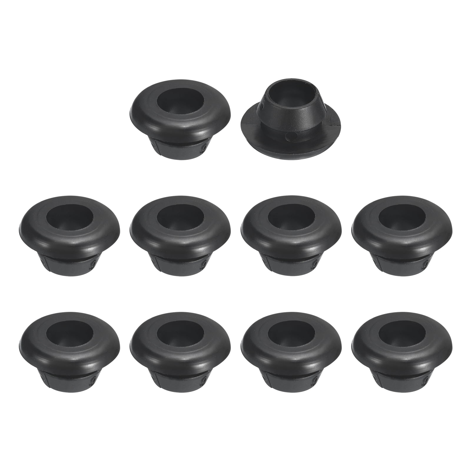 Uxcell 50 Pcs Rubber Grommets, 7mm ID 9mm Drill Hole Double Sided ...