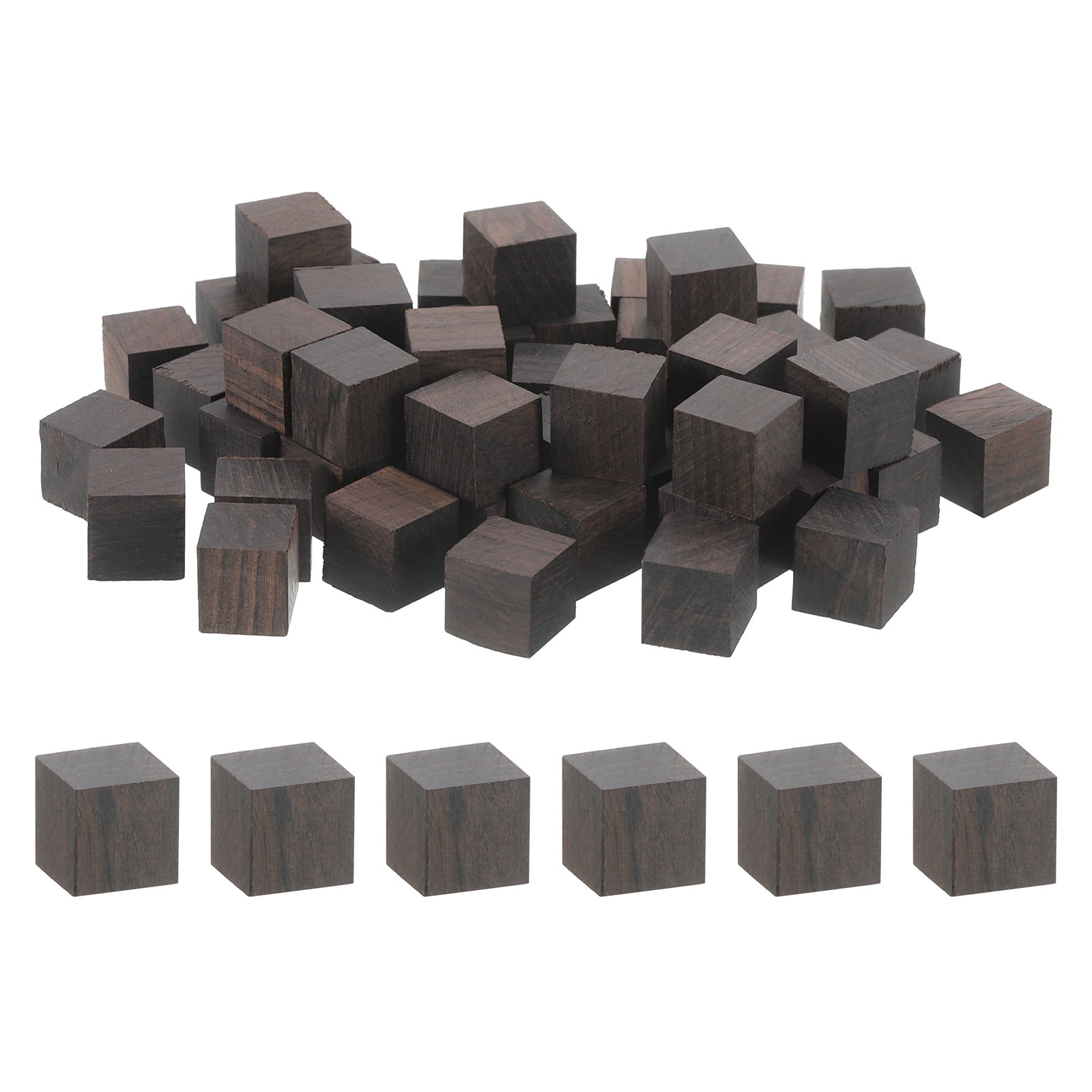 Uxcell 50 Pcs Wooden Blocks, 0.39 Inch Unfinished Wooden Blocks for ...