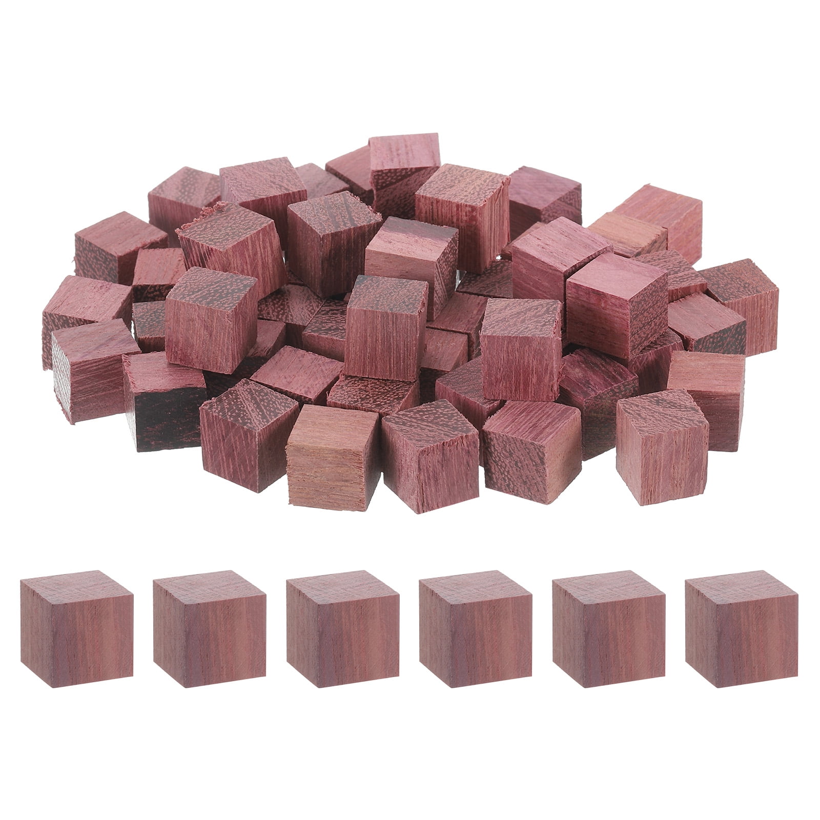 Uxcell 50 Pcs Wooden Blocks, 0.78 Inch Unfinished Wooden Blocks for ...