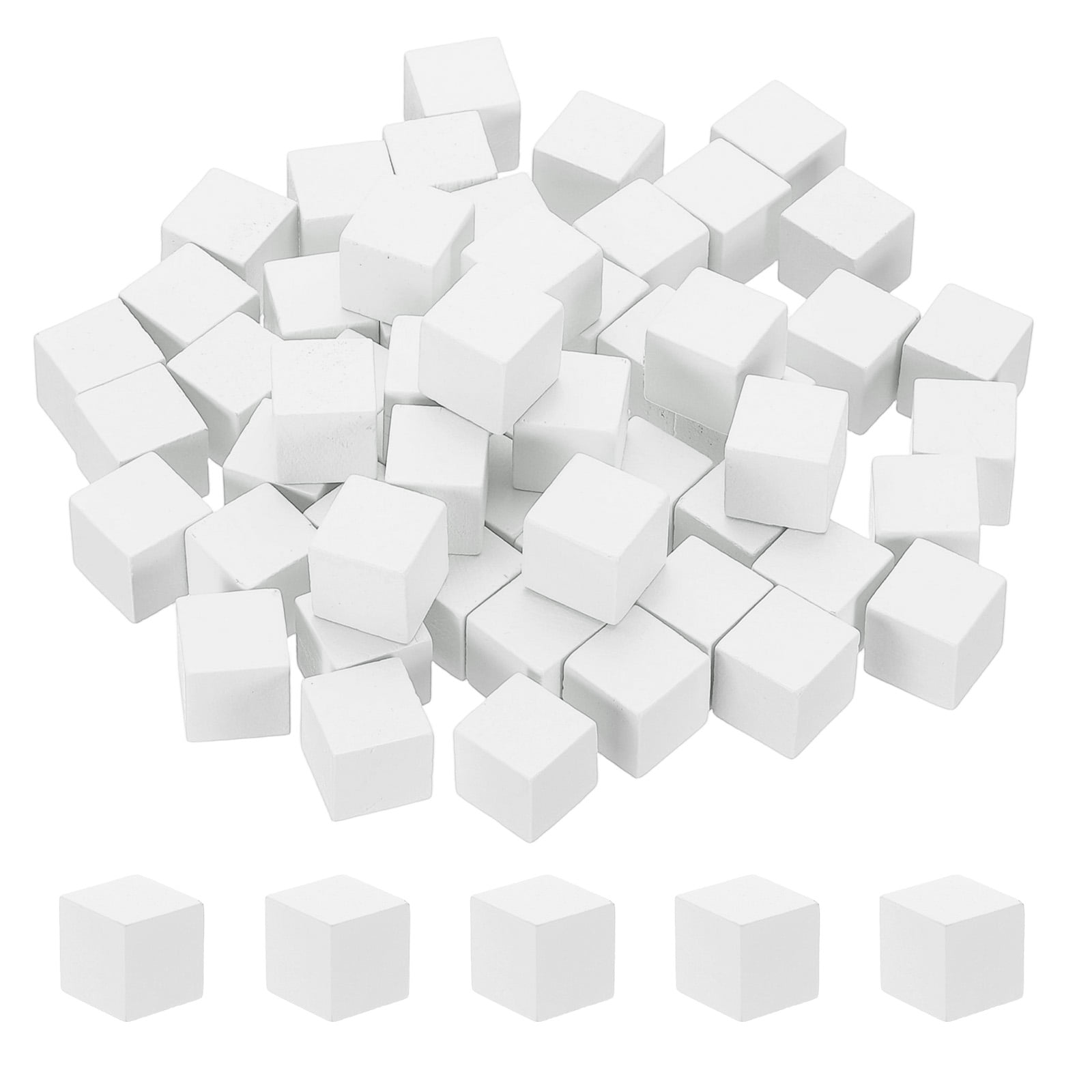 Uxcell 50 Pcs Wooden Blocks, 1 Inch Square Natural Wooden Block ...