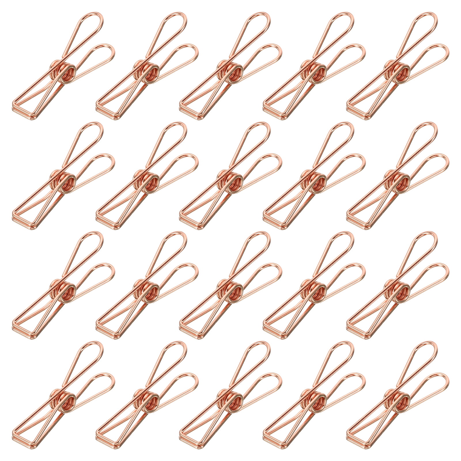 Uxcell 50 Pieces Metal Wire Hollow Out Clips 32mm Mini Binder Paper ...