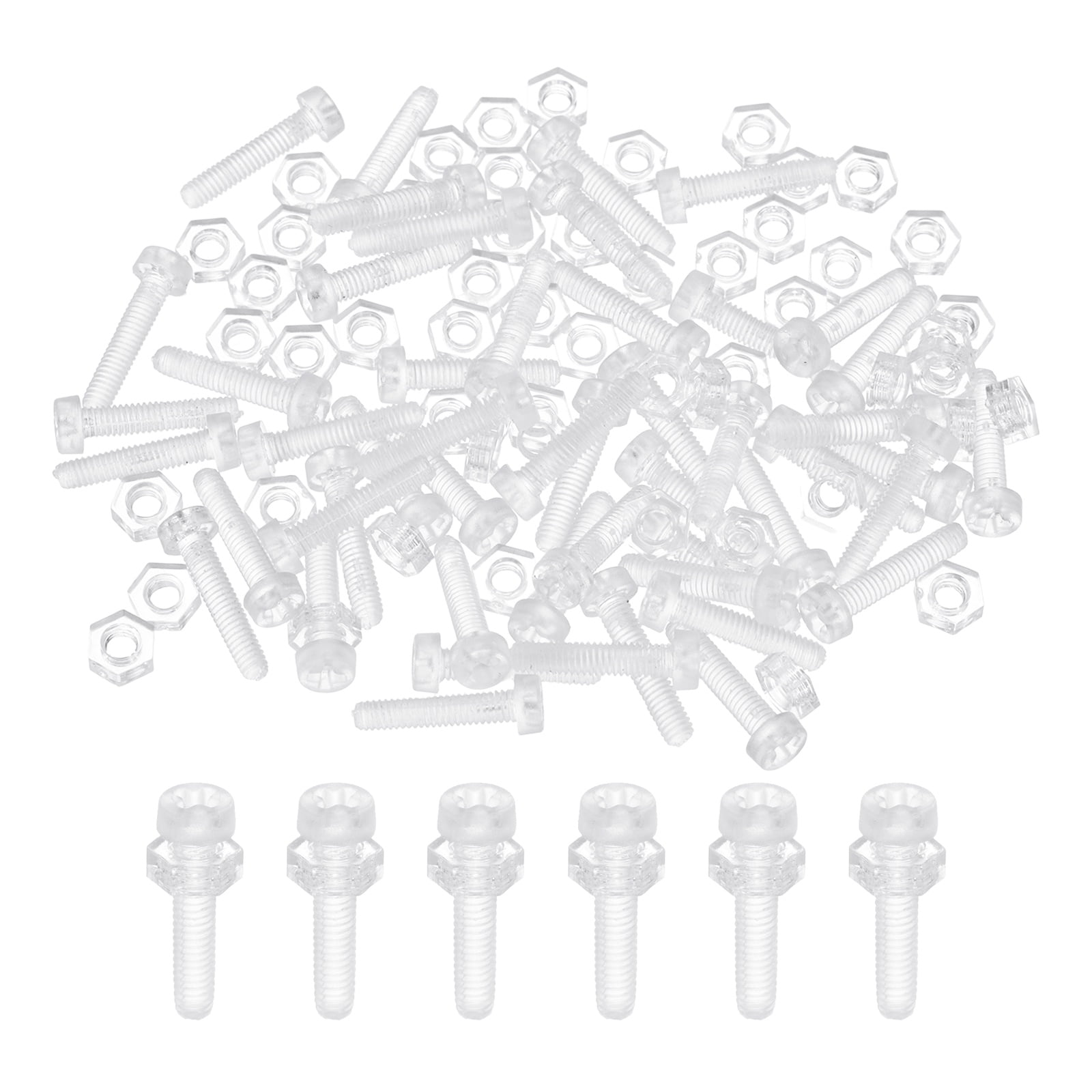 Uxcell 50 Set M2.5x12mm Clear Acrylic Phillips Round Head Screws with ...