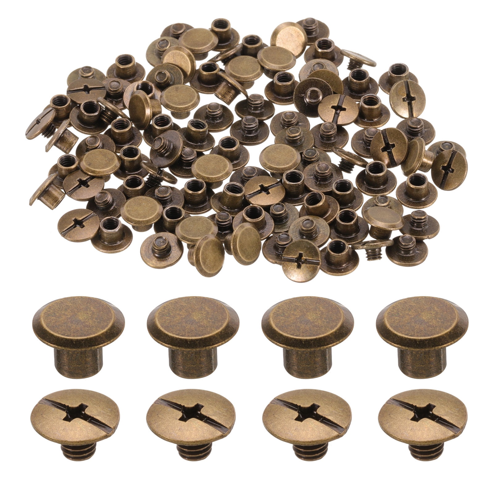 Uxcell 50 Set M5 x 4mm Chicago Screw, Metal Phillips Head Binding ...