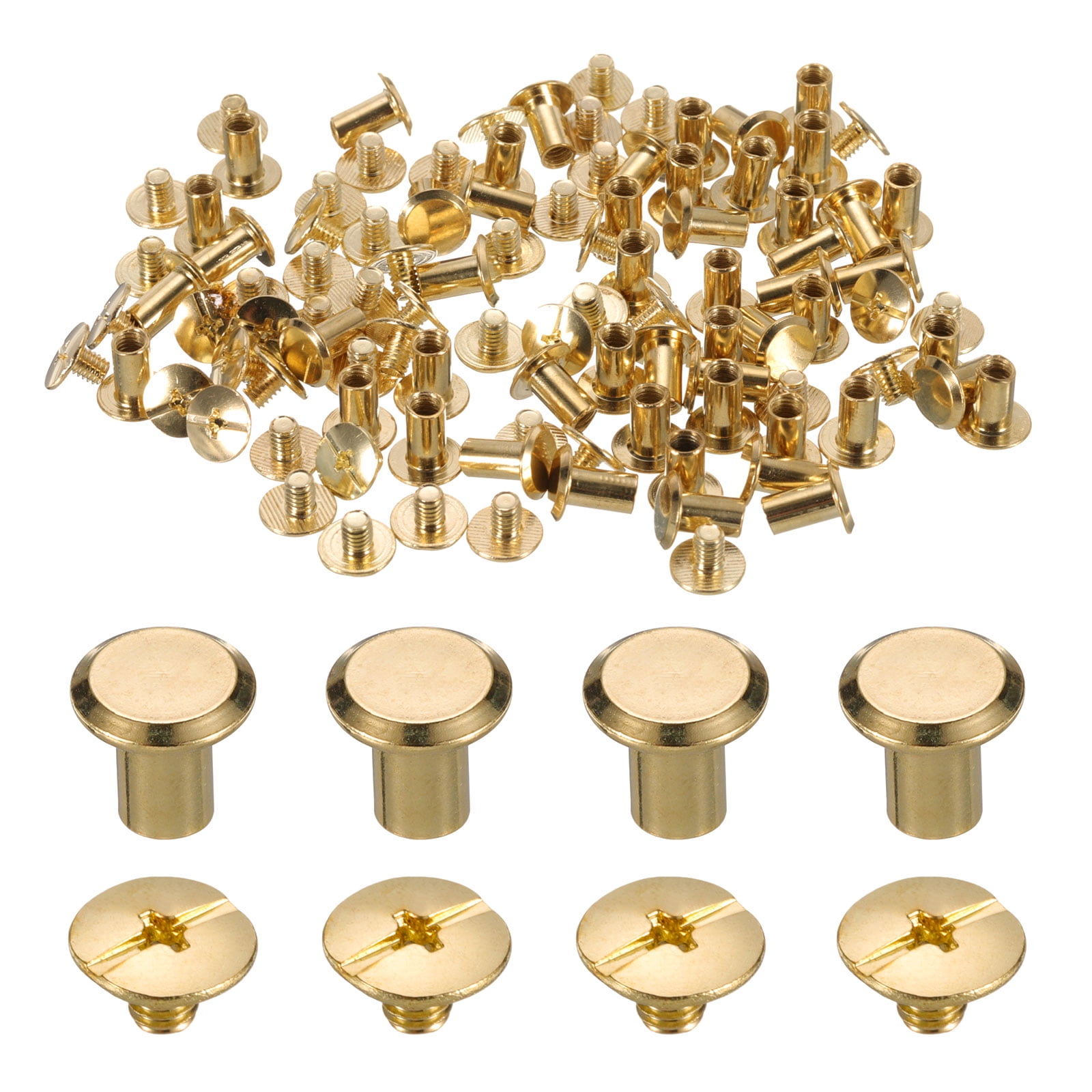 Uxcell 50 Set M5 x 9mm Chicago Screw, Metal Phillips Head Binding ...