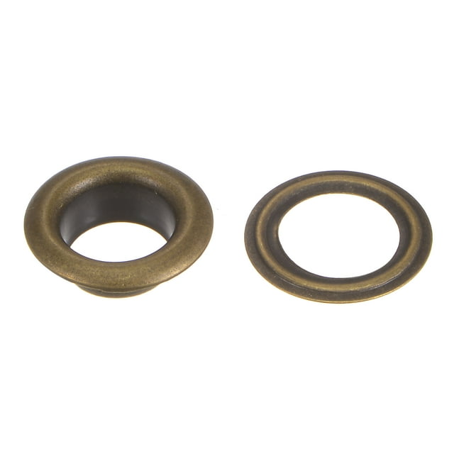 Uxcell 50 Sets 10mm Hole Copper Grommets Eyelet Bronze Tone for Fabric ...