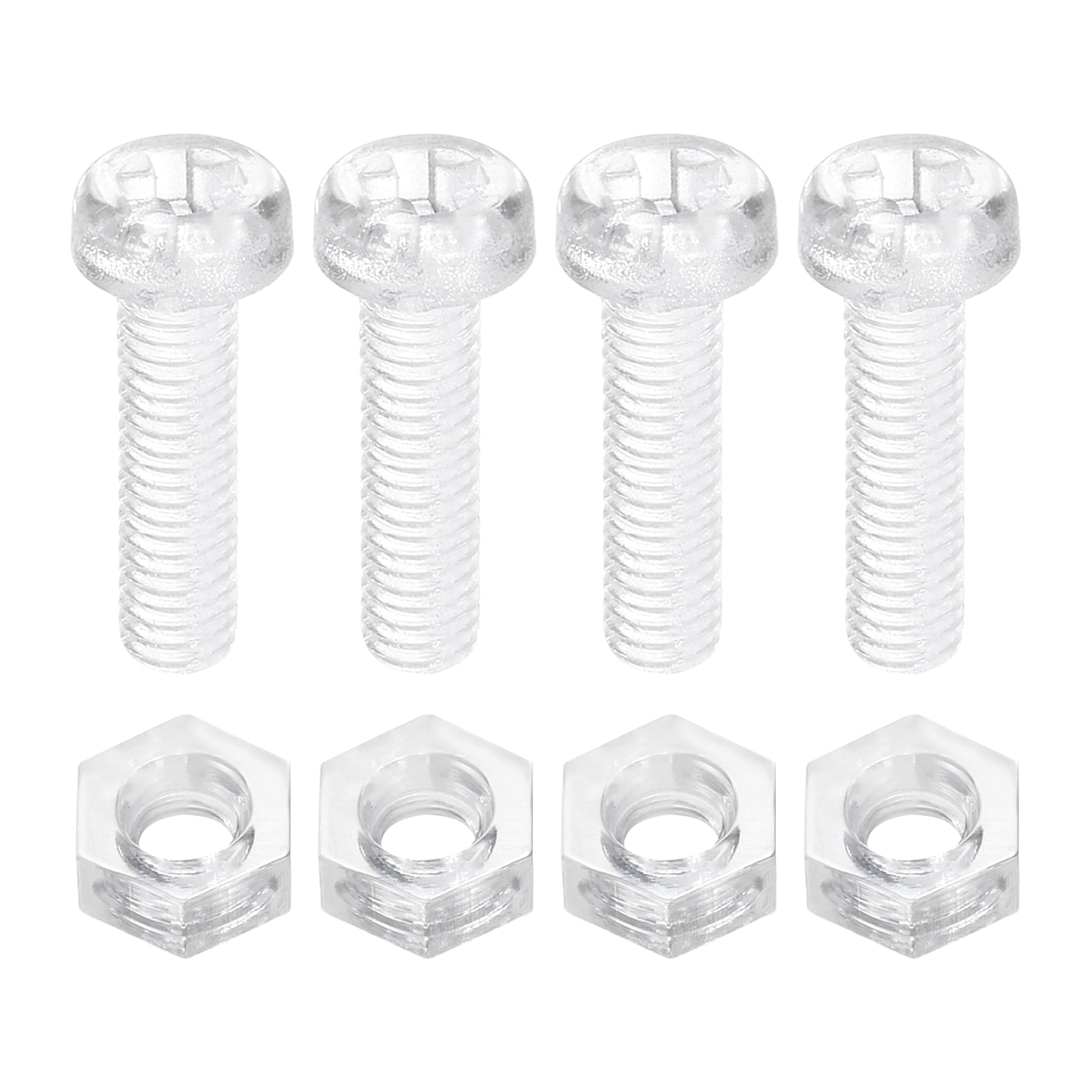 Uxcell 50 Sets Clear Acrylic Screws and Nuts Kit, M2.5 x 10mm PC ...