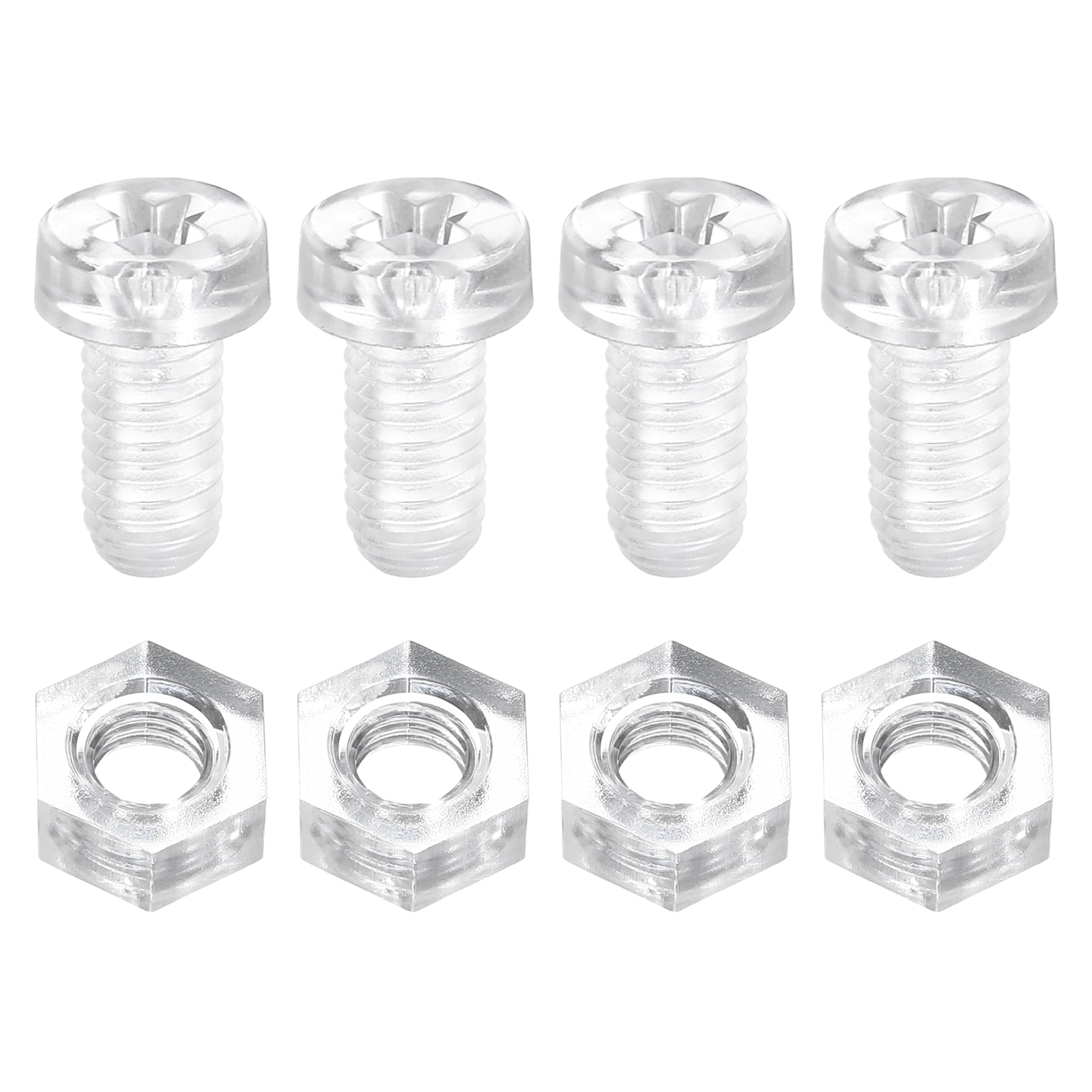 Uxcell 50 Sets Clear Acrylic Screws and Nuts Kit, M5 x 10mm PC ...