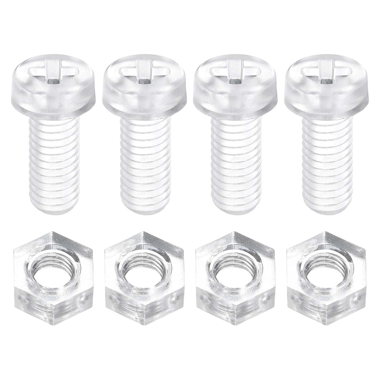 Uxcell 50 Sets Clear Acrylic Screws and Nuts Kit, M5 x 12mm PC ...