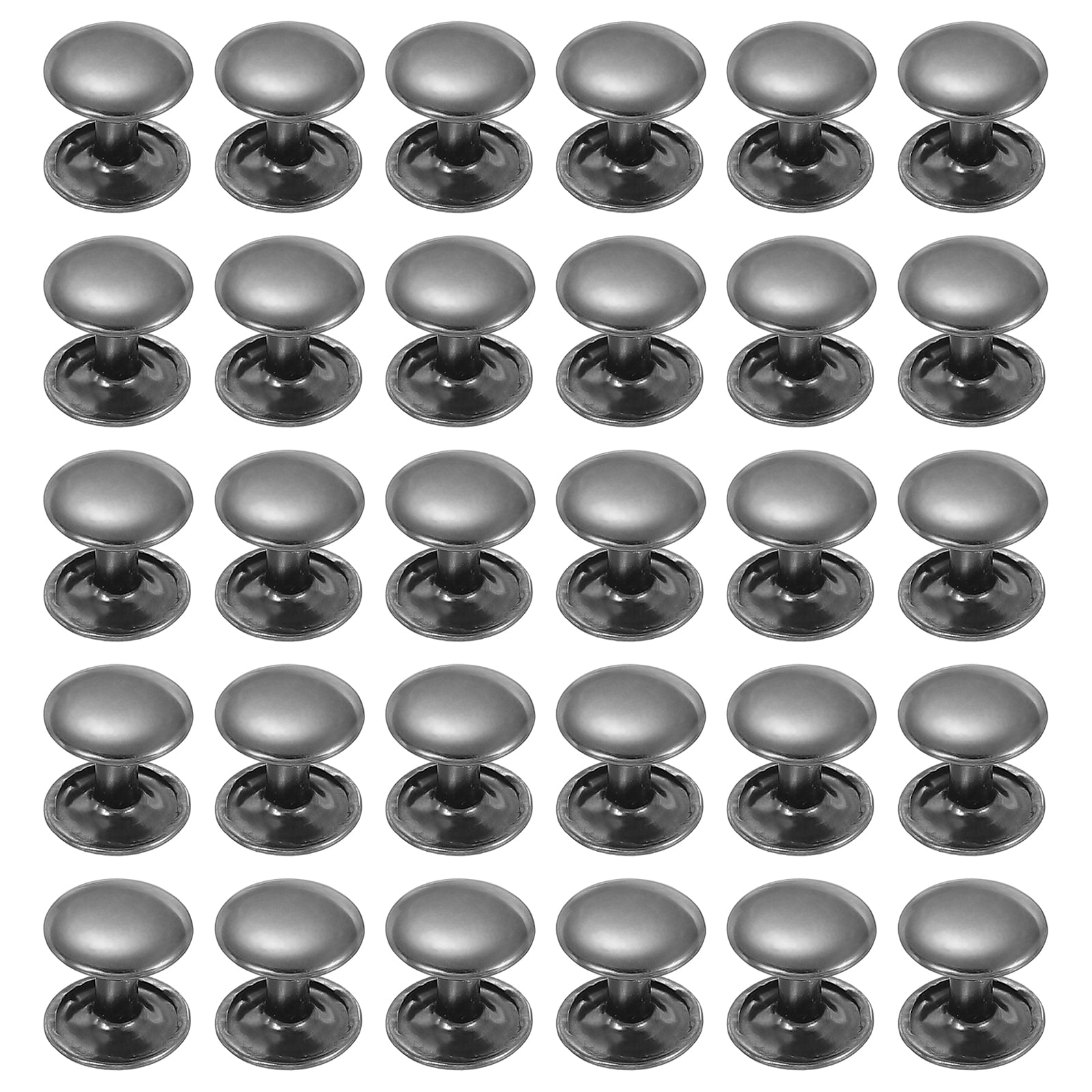 Uxcell 50 Sets Double Cap Leather Rivets, 10x10mm Round Cap Metal Studs ...