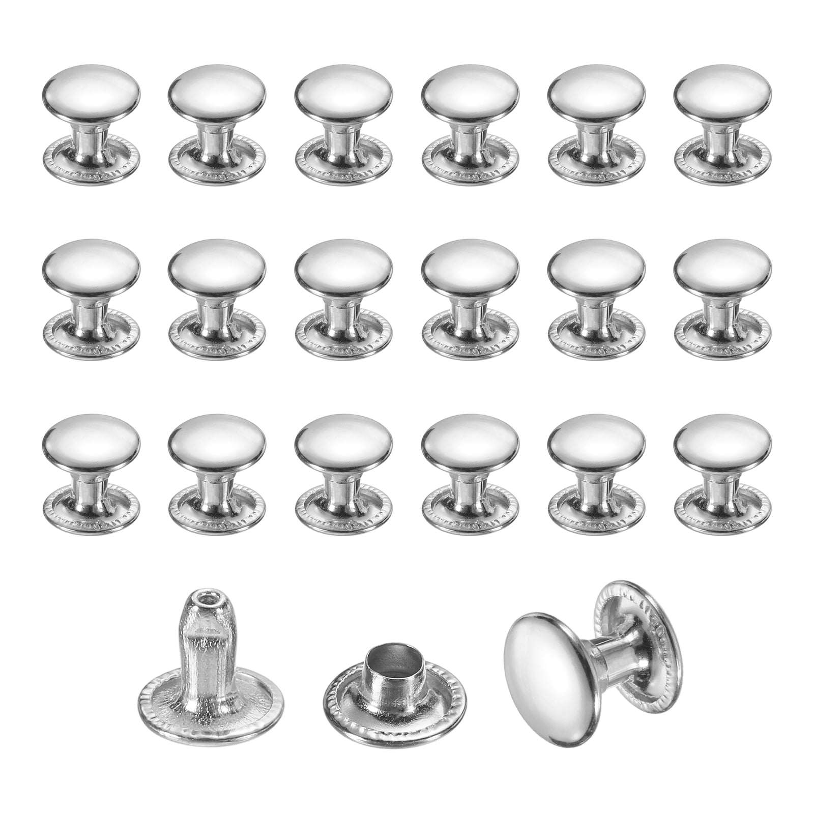 Uxcell 50 Sets Leather Rivets, 8mm Double Cap Rivets, 8mm Height ...