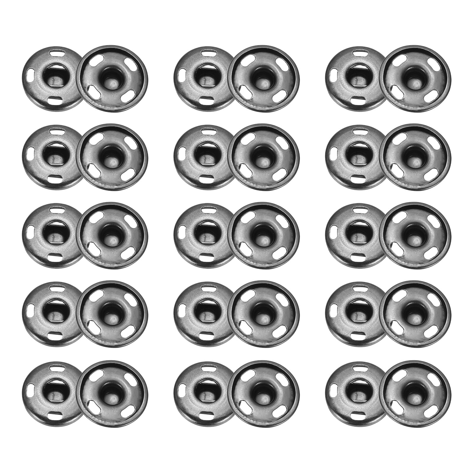 Uxcell 50 Sets Sew-on Snap Buttons, 15 mm Metal Invisible Press Studs ...