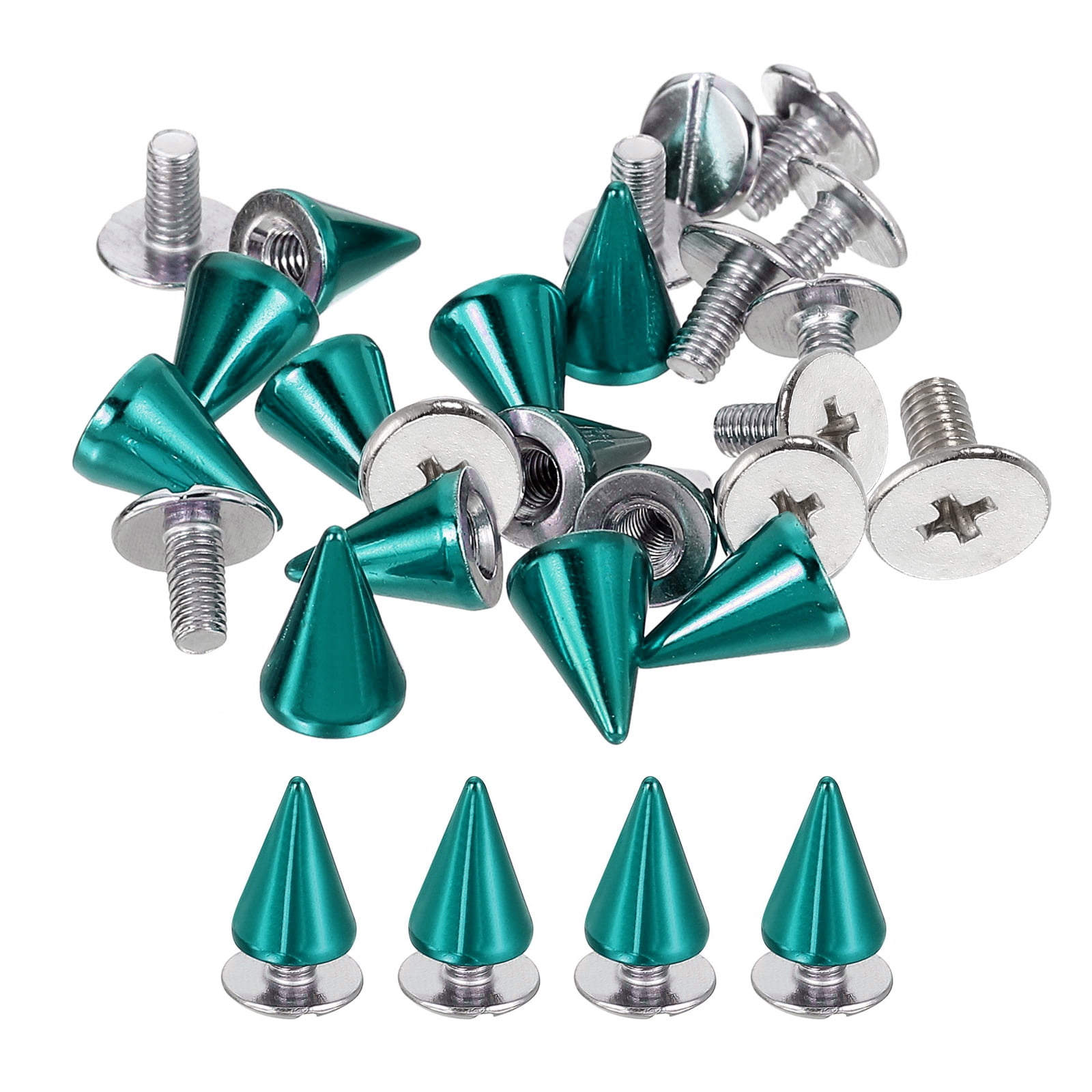 Uxcell 50 Sets Spikes and Studs, 7 x 10mm Cone Spikes Screw Back Studs ...