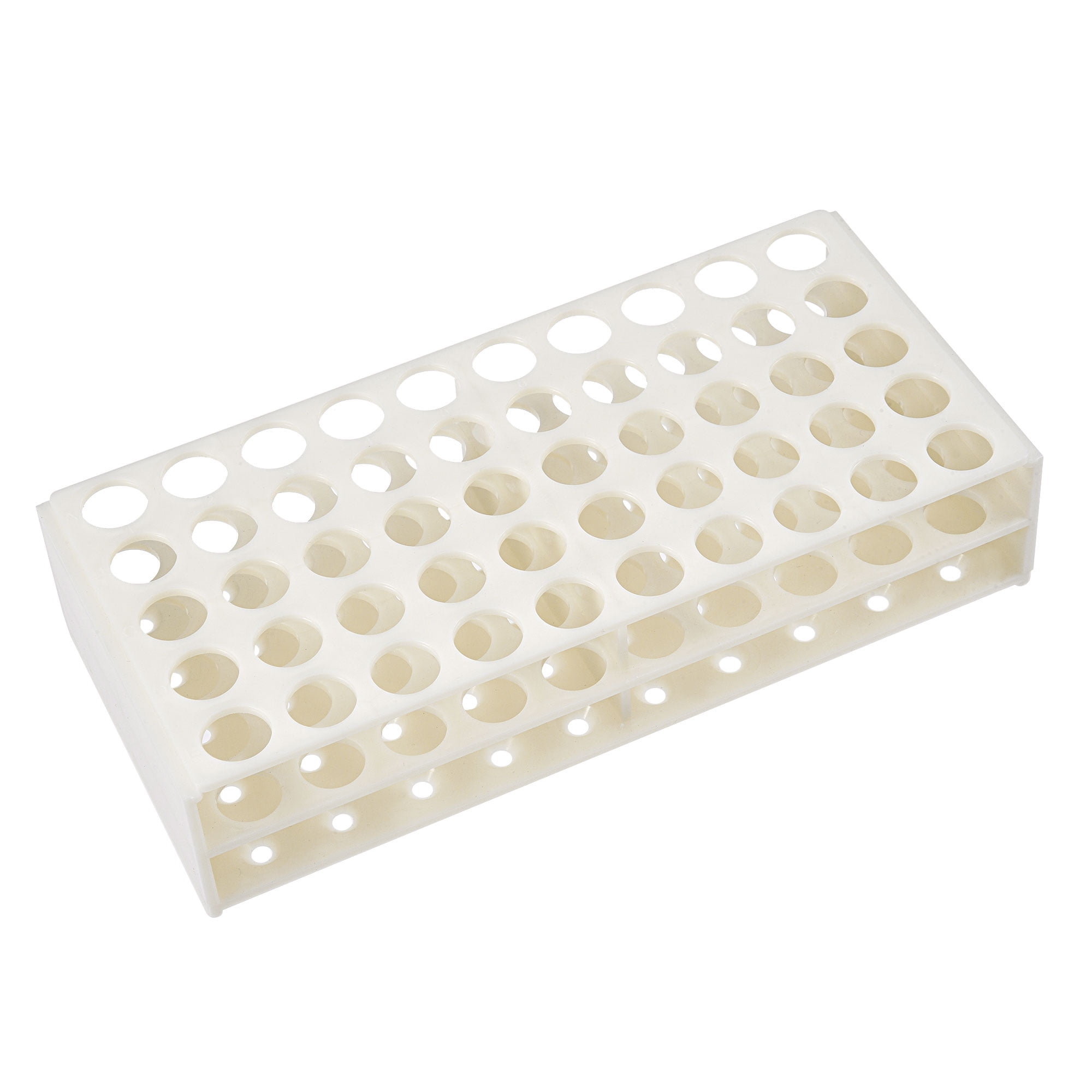 Uxcell 50-Well Plastic 16mm Hole Diameter Test Tube Rack Holder White ...