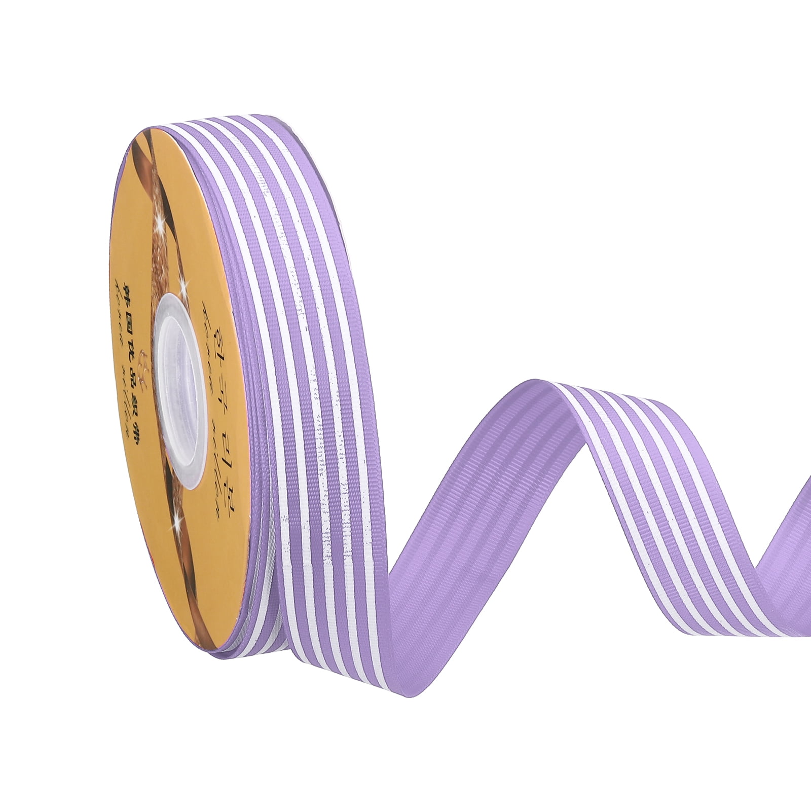 Uxcell 50 Yards x 1" Christmas Striped Ribbon, Purple and White Ribbon ...