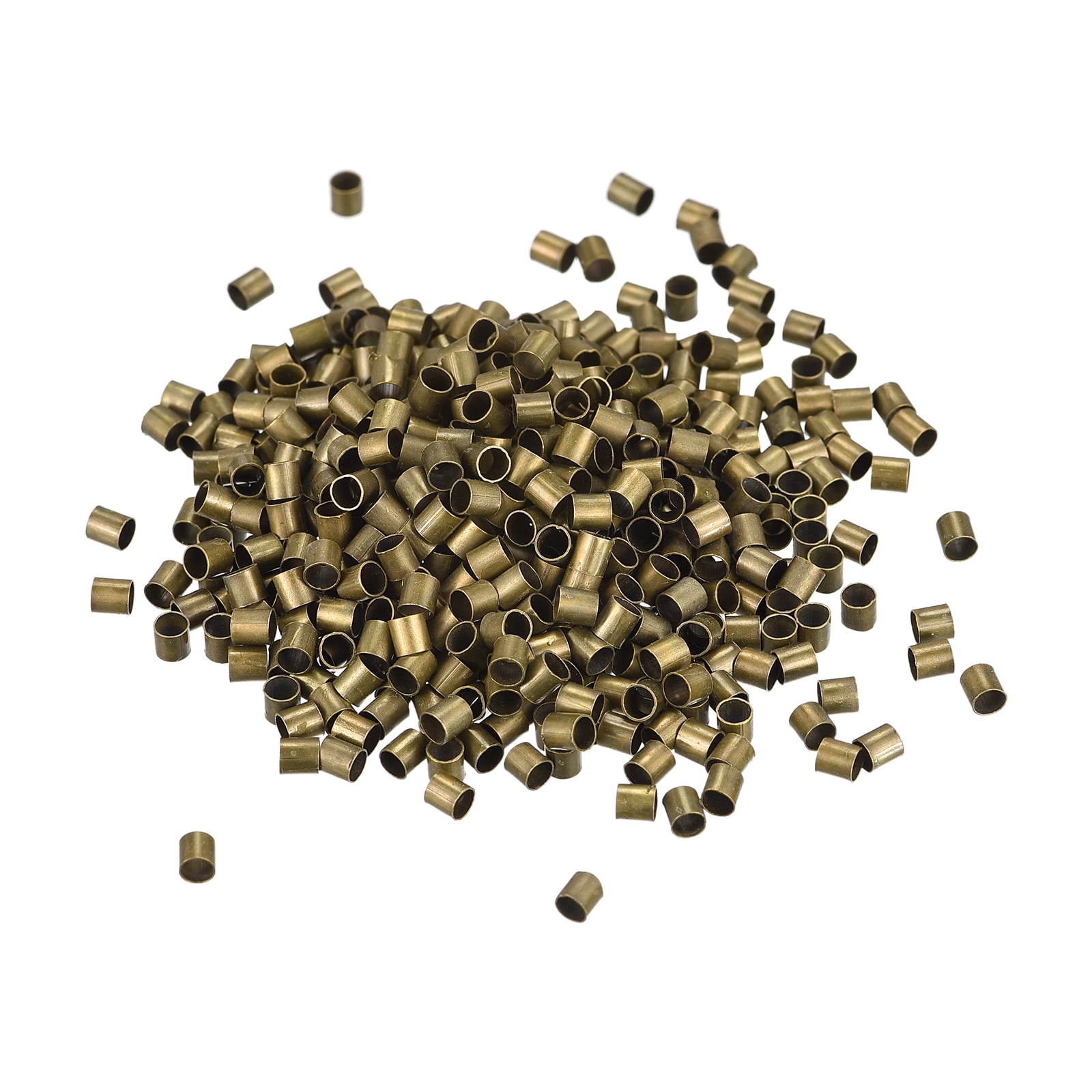 Uxcell 500 Pack 2.5x2.5mm Crimp Tube Beads Making Crimp End Spacer Bead ...