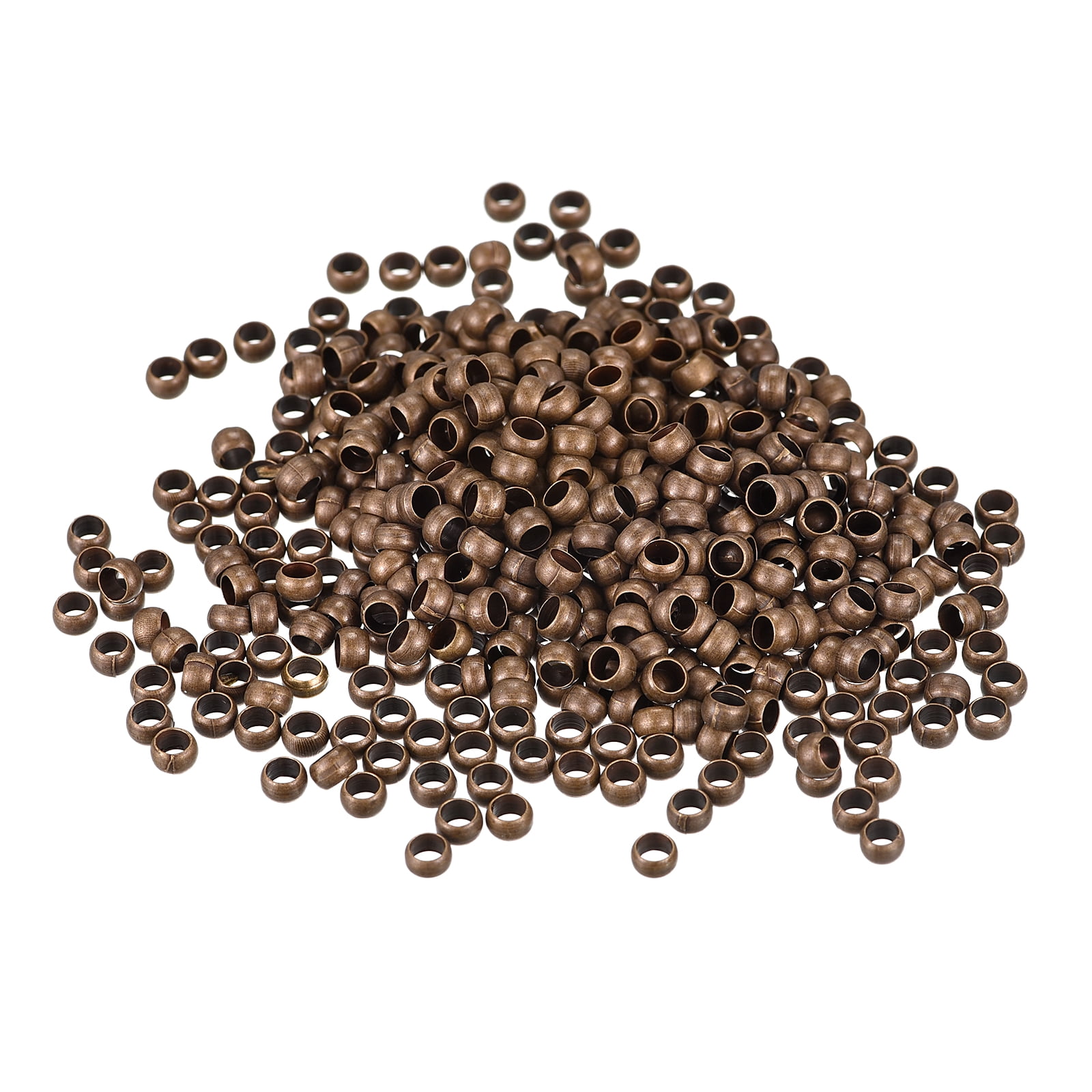 Uxcell 500 Pack 3.5mm Round Crimp Beads Making Crimp End Spacer Bead ...