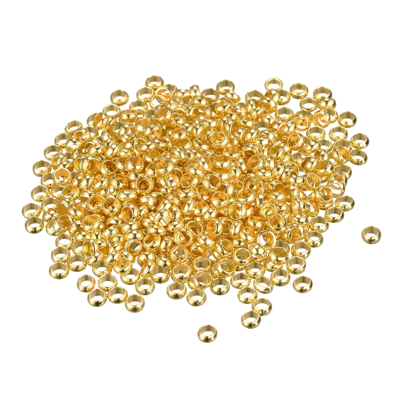 Uxcell 500 Pack 3.5mm Round Crimp Beads Making Crimp End Spacer Bead ...