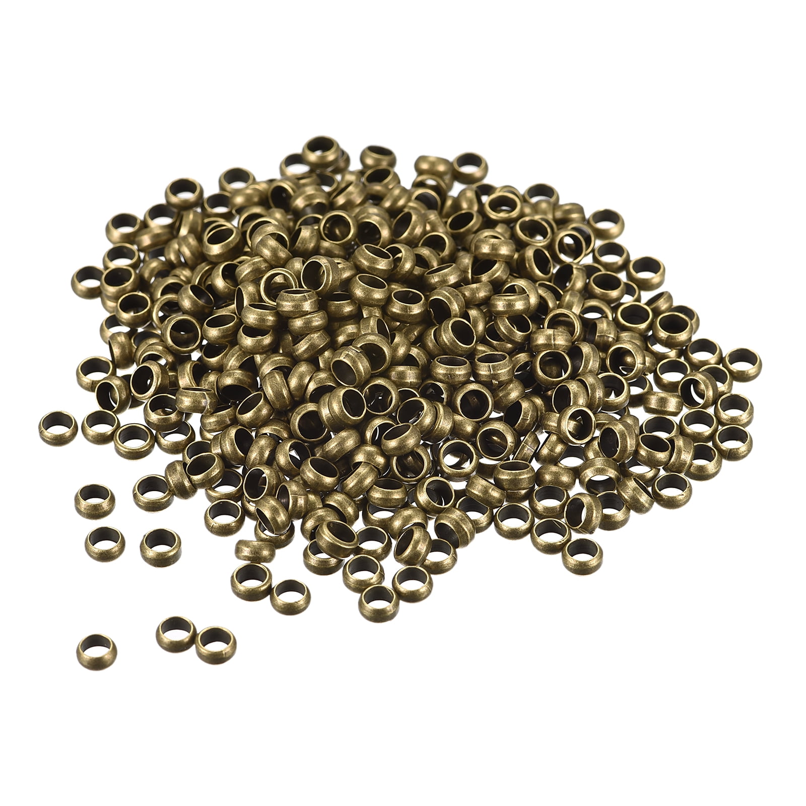 Uxcell 500 Pack 4mm Round Crimp Beads Making Crimp End Spacer Bead ...