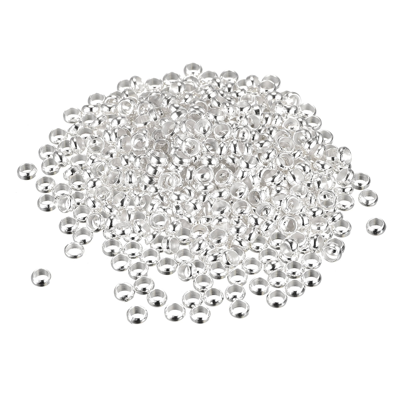 Uxcell 500 Pack 4mm Round Crimp Beads Making Crimp End Spacer Bead ...