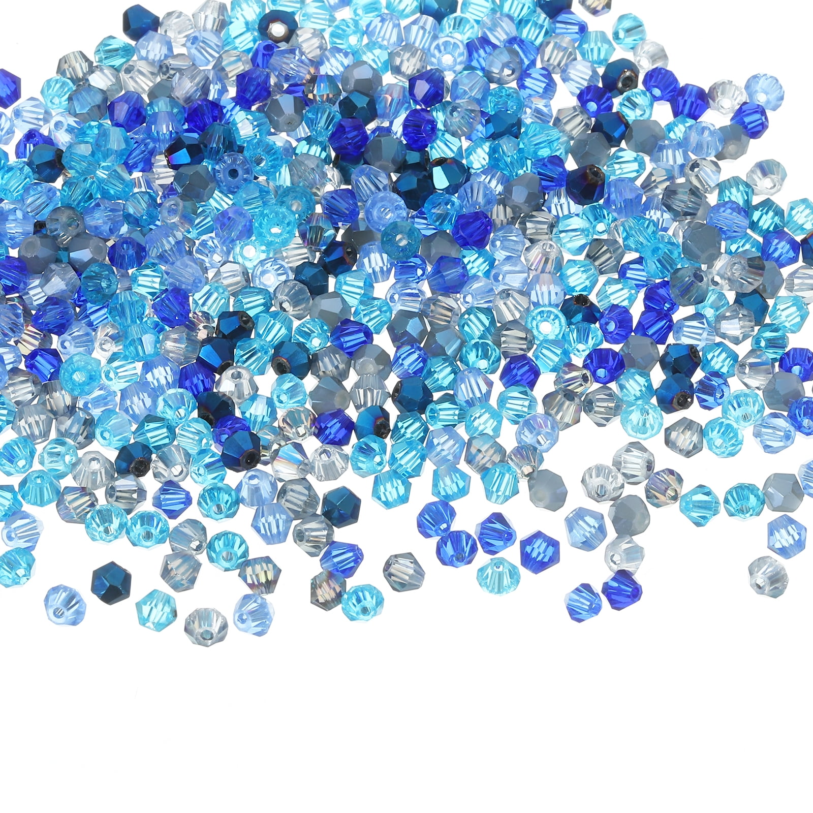 Uxcell 500 Pack Glass Crystal Beads, 3mm Bicone Crystal Bead Loose ...