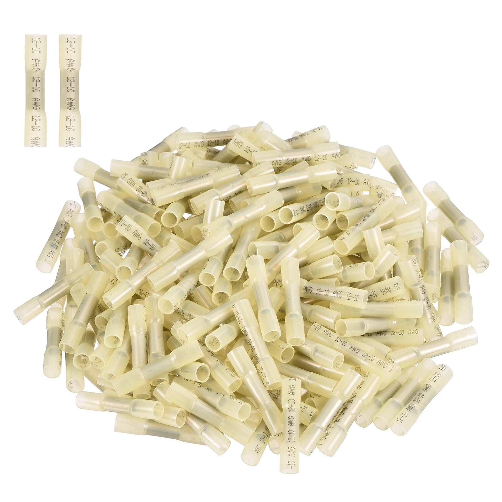 Uxcell 500 Pack Heat Shrink Butt Connectors, BHT-5.5 12-10 AWG ...
