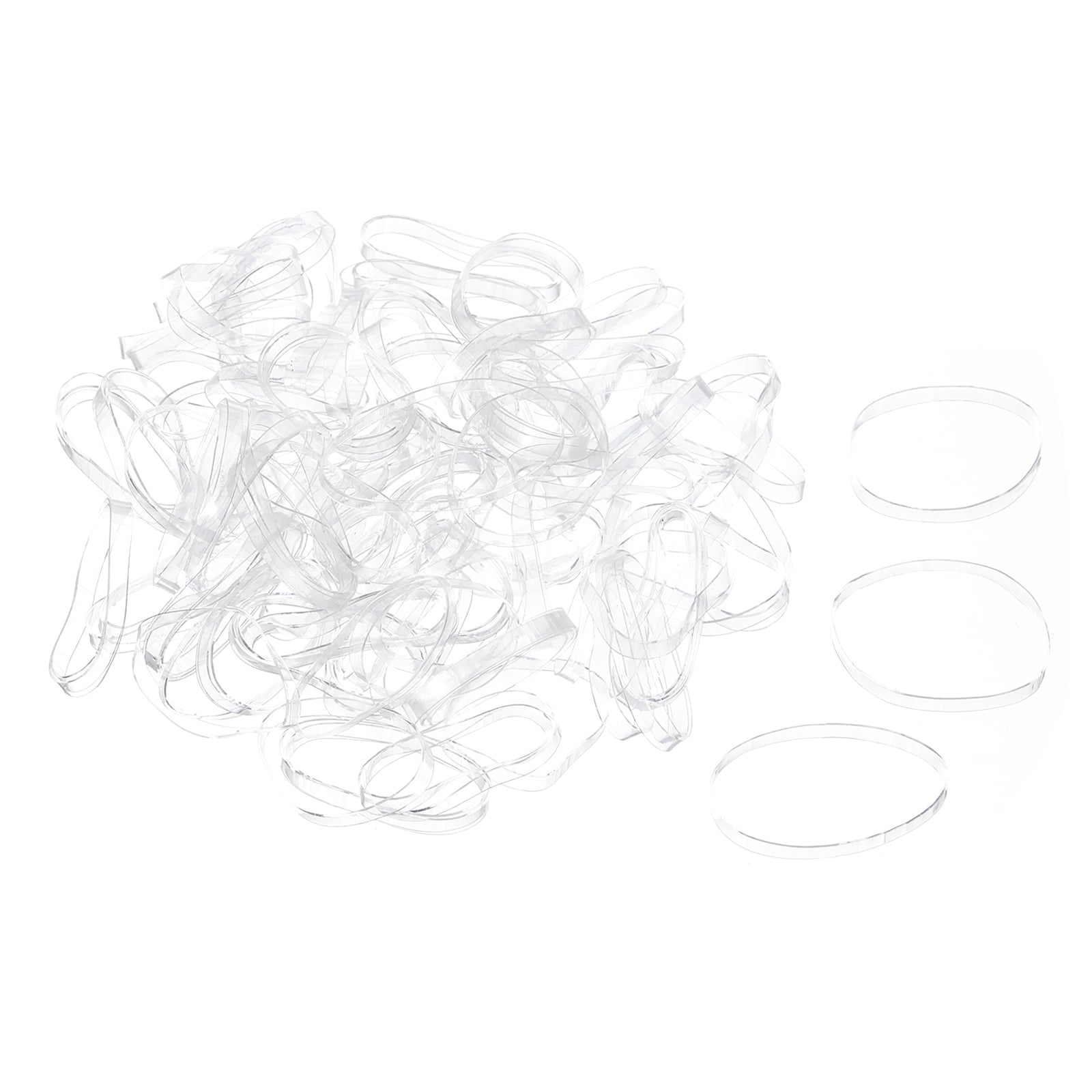 Uxcell 500 Pack Rubber Band Stretchable Rubber Elastic Band Clear 19mm ...