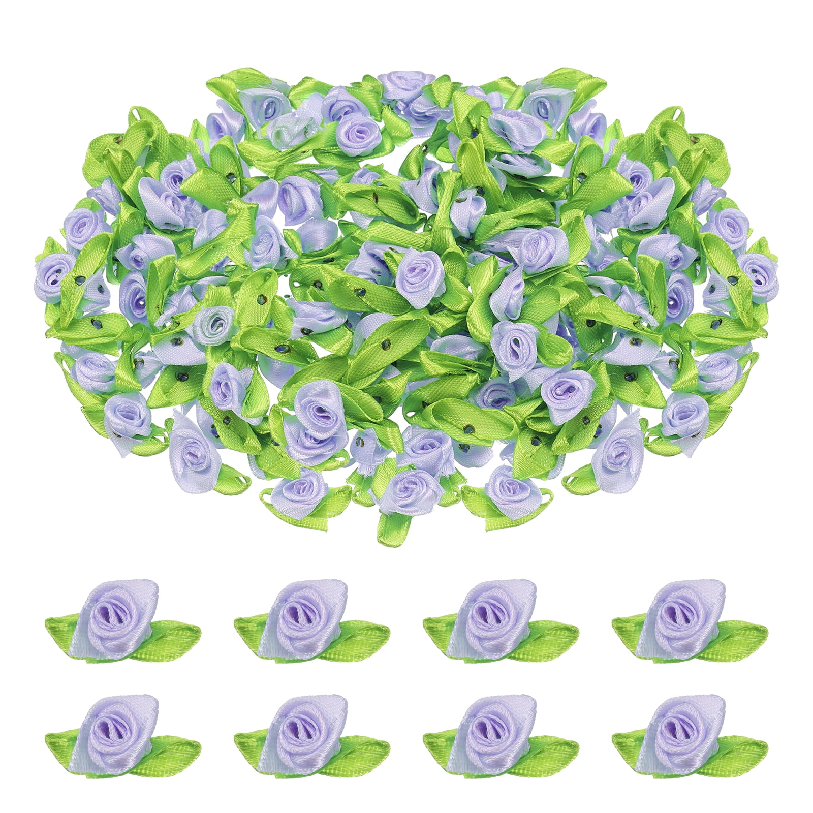 Uxcell 500 Pcs Mini Ribbon Roses Flowers Bows for Crafts, 15mm/0.6" Dia ...