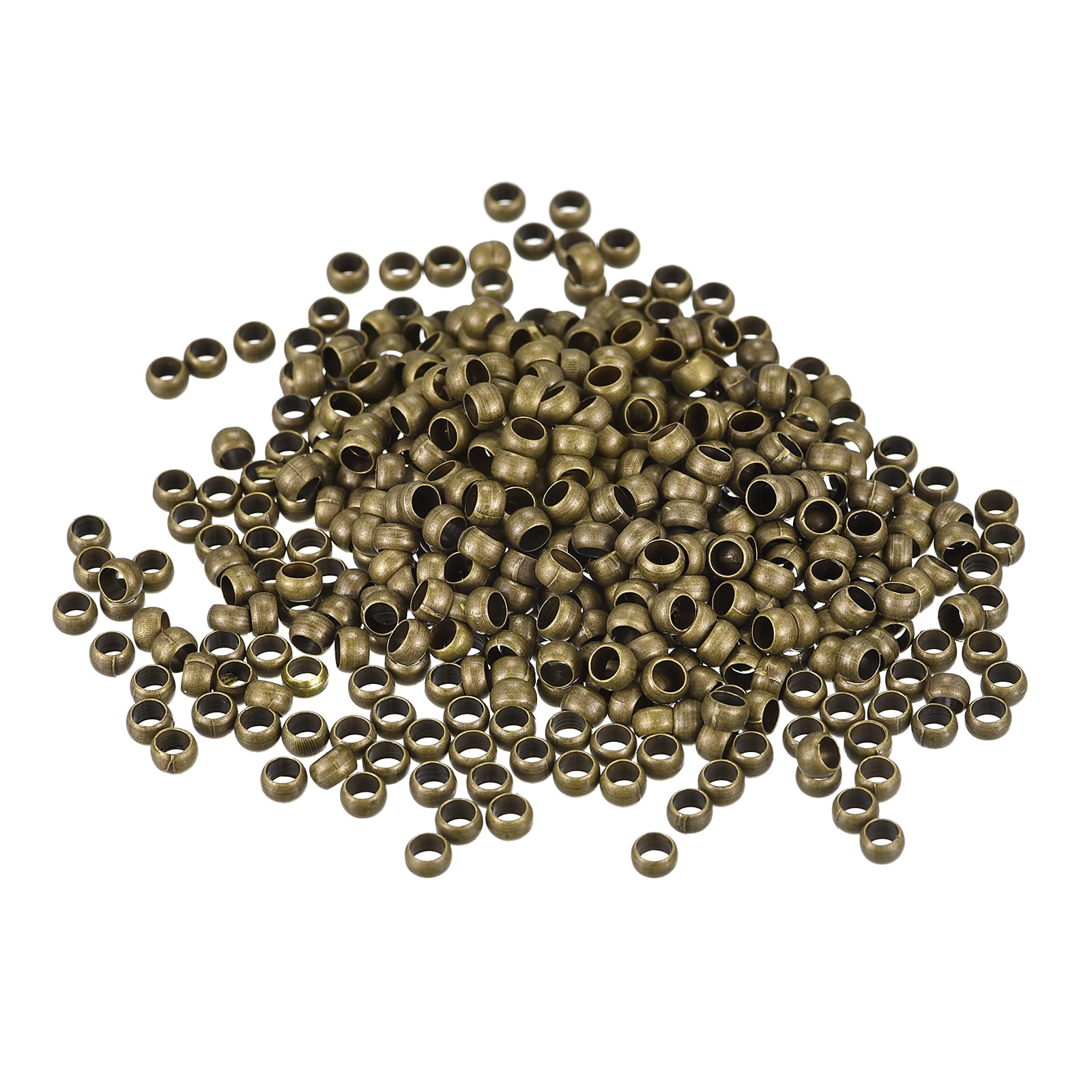 Uxcell 500Pack 3.5mm Round Crimp Beads Jewelry Making Crimp End Spacer ...