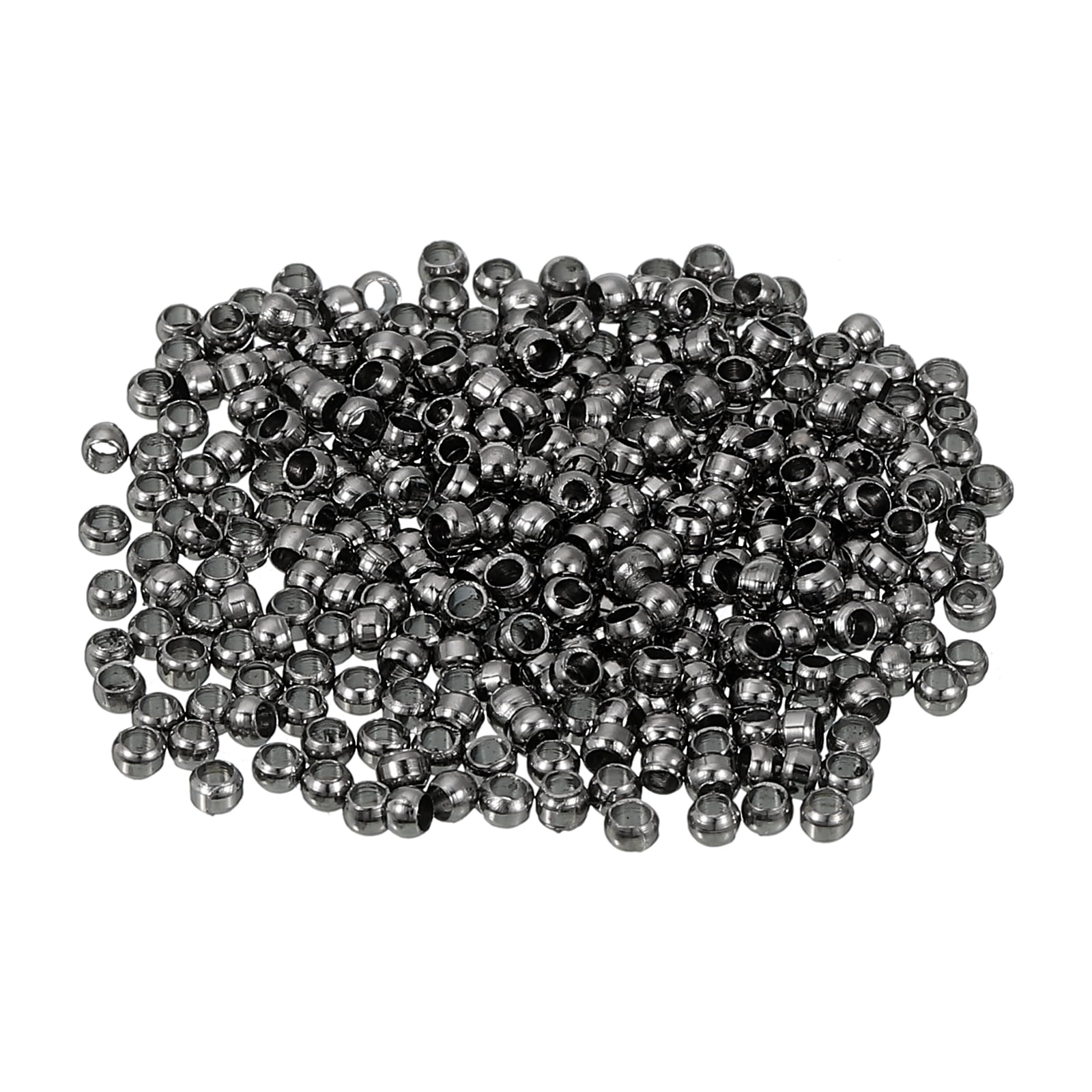 Uxcell 500Pack Round Crimp Beads, 1.5mm Brass Spacer Loose Beads Metal ...