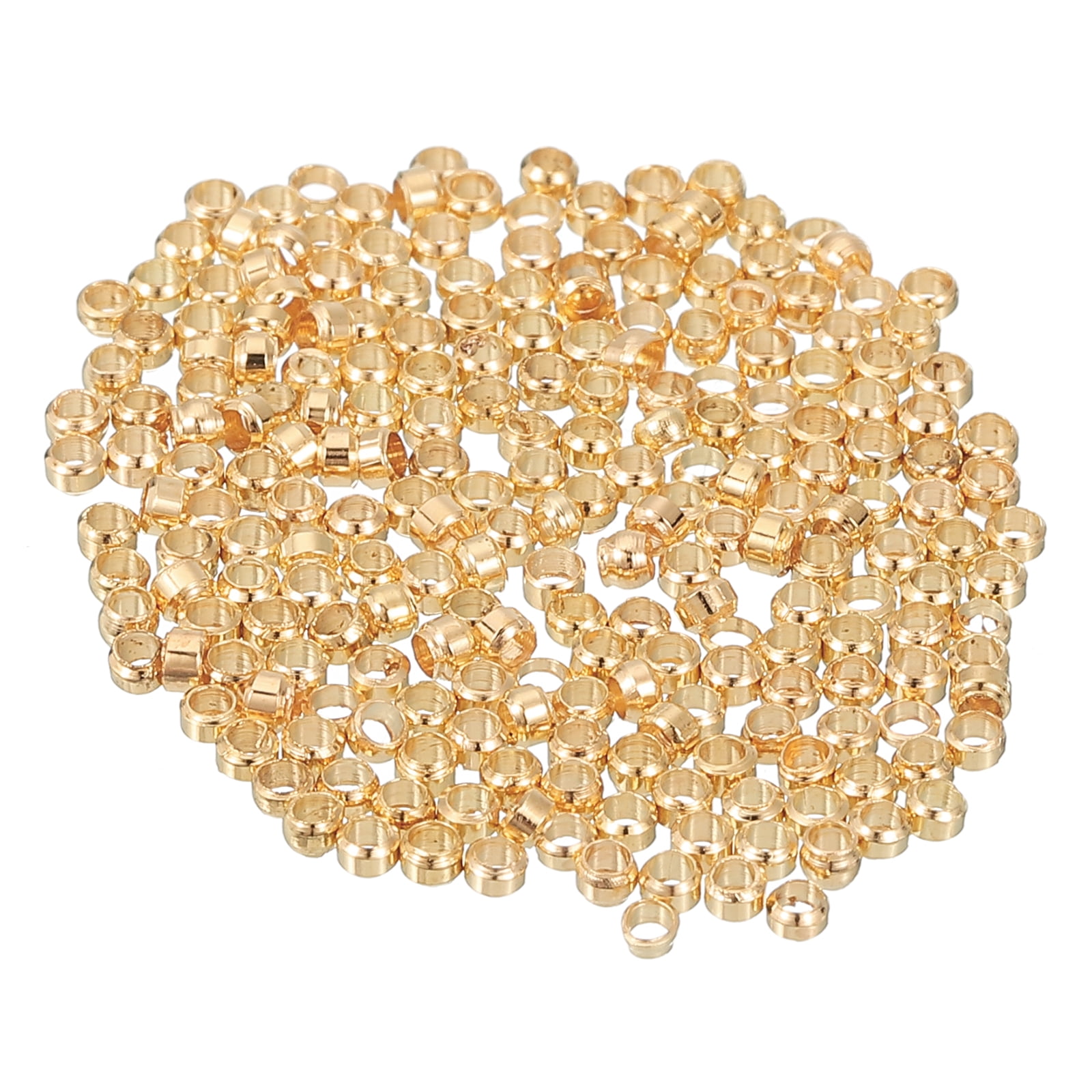 Uxcell 500Pack Round Crimp Beads, 2.5mm Metal Spacer Loose Beads Metal ...