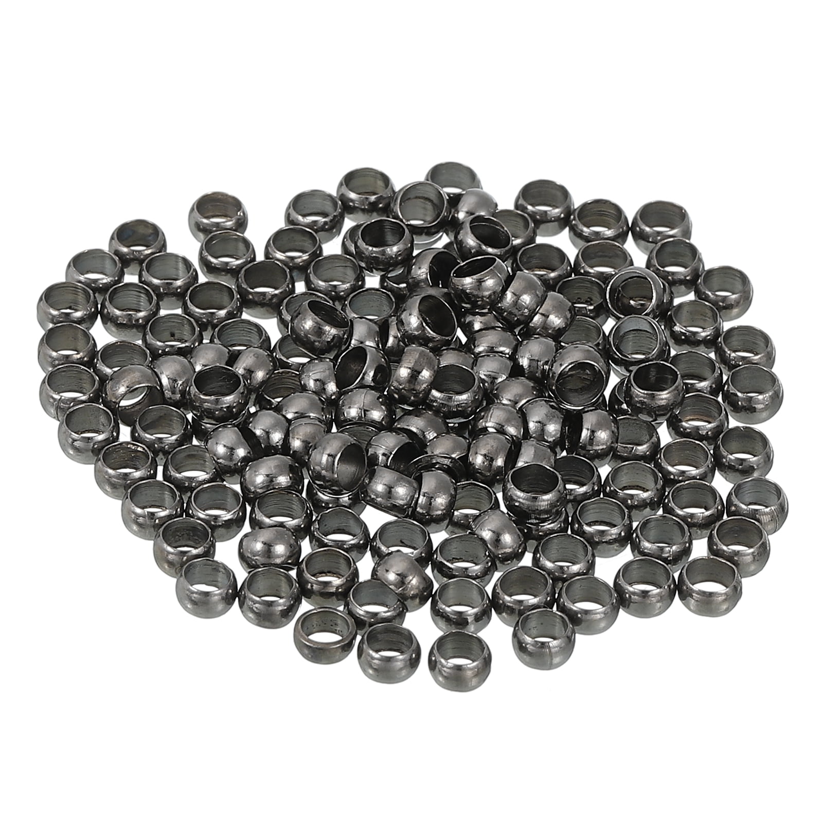 Uxcell 500Pack Round Crimp Beads, 3mm Brass Spacer Loose Beads Metal ...