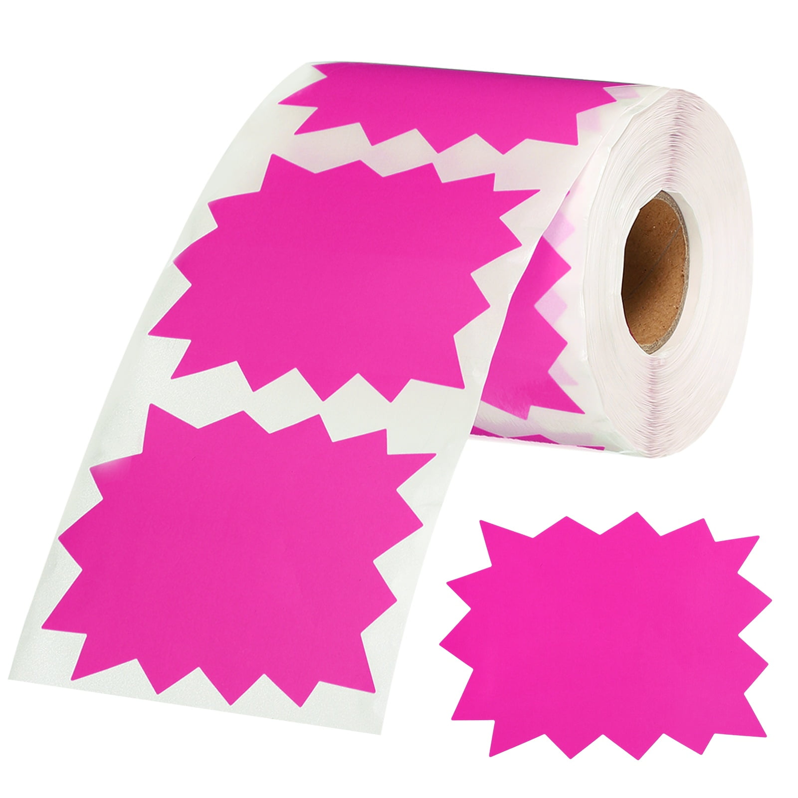 Uxcell 500Pcs Burst Labels, 4 x 3" Star Signs Burst Fluorescent Neon ...