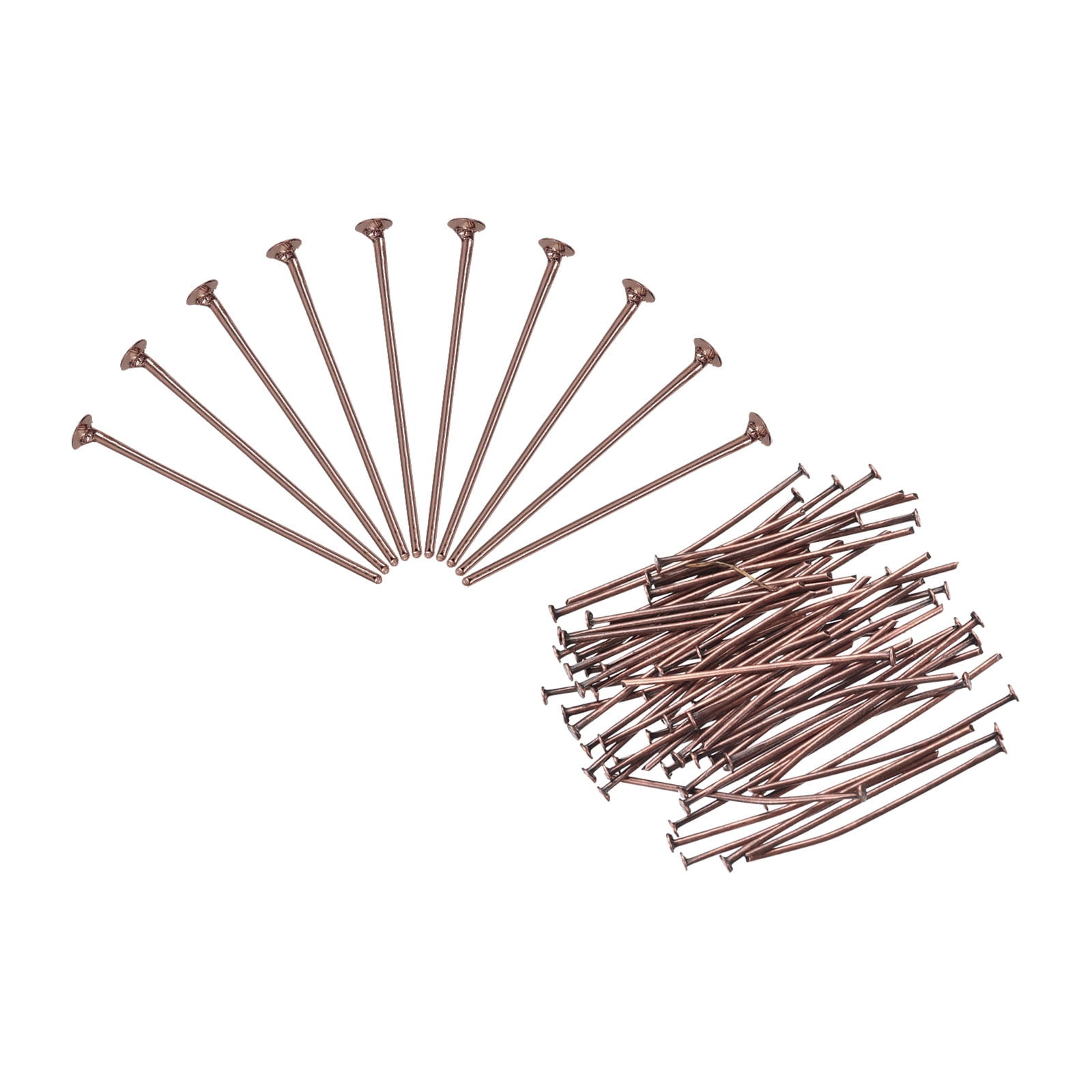 Uxcell 500Pcs Flat Head Pins for Jewelry Making 50mm Brass Flat Head ...