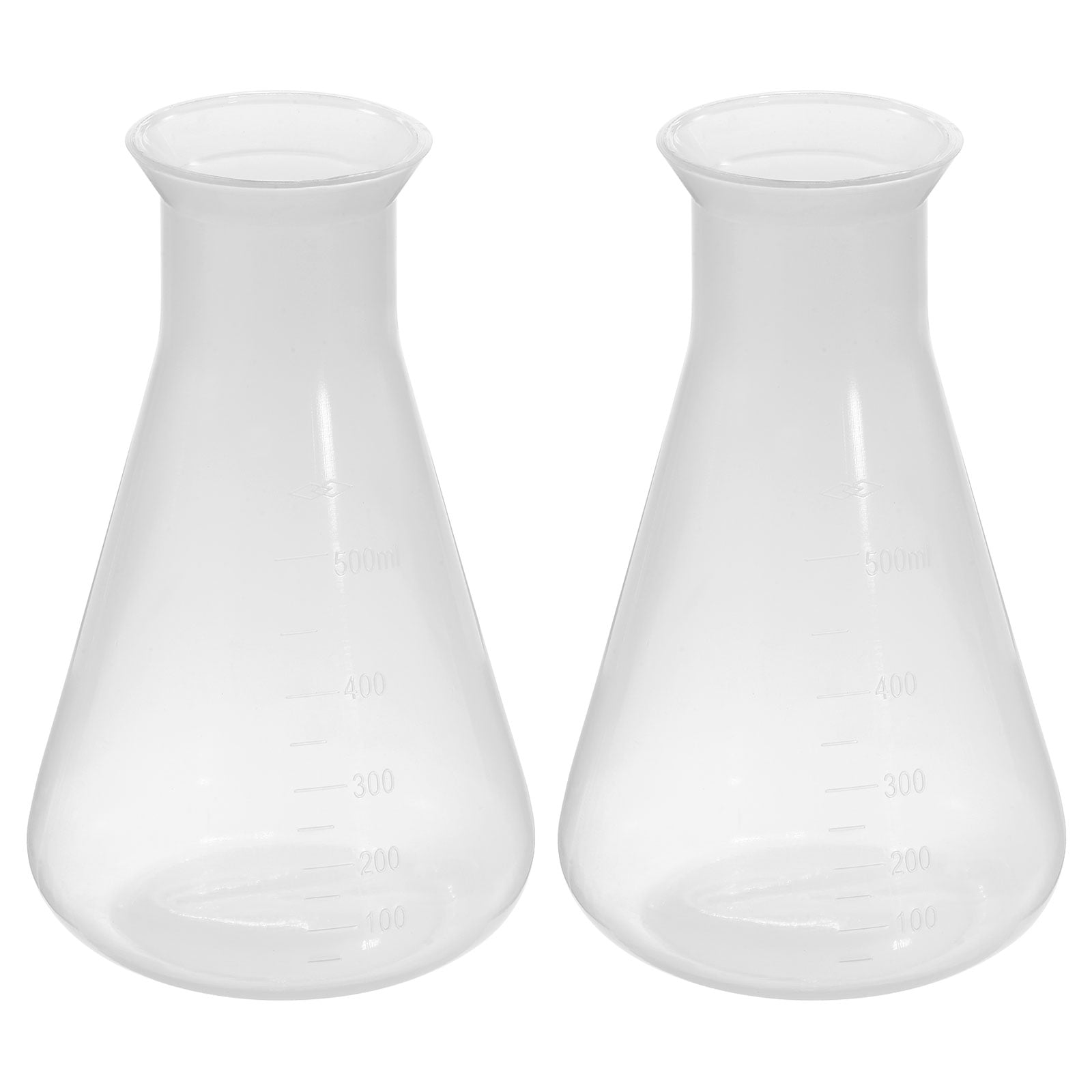 Uxcell 500ml Plastic Erlenmeyer Flask, 2 Pack Wide Mouth Conical Flask ...