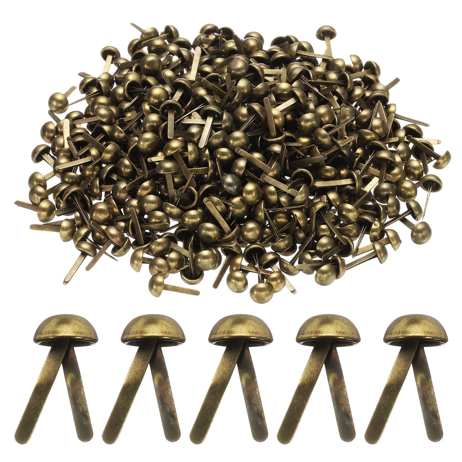 Uxcell 500pcs Brads Paper Fasteners, 6mm x 13mm Metal Paper Crafts ...