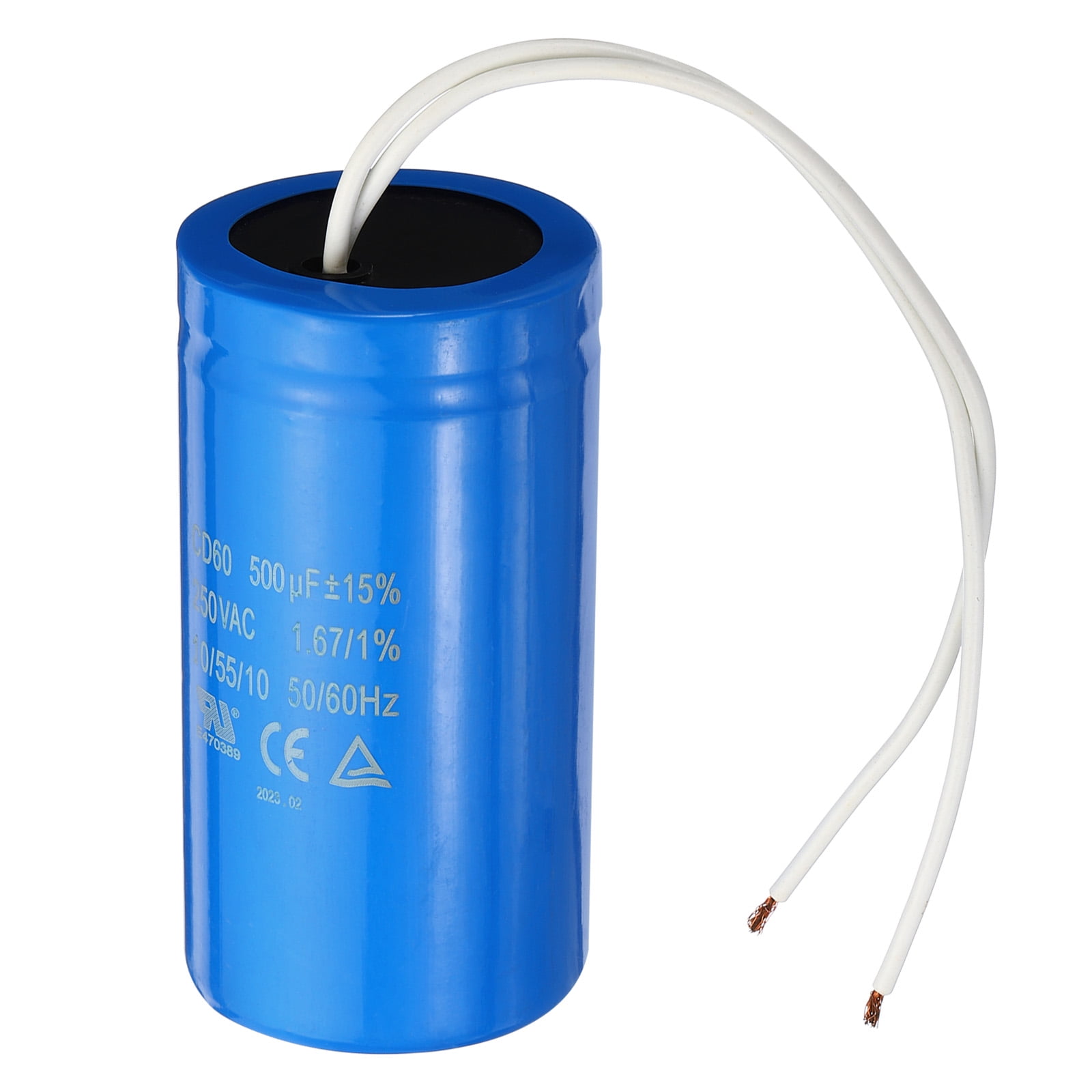Uxcell 500uF 250VAC 2 Wires 50/60Hz CD60 Run Capacitor Motor Starting ...