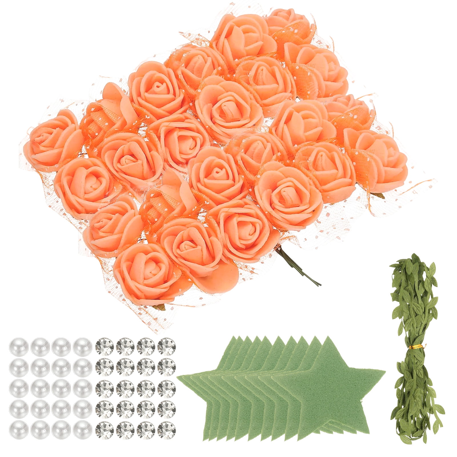 Uxcell 504pcs Foam Rose Heads 1" Artificial Bulk Stemless Foam Fake ...