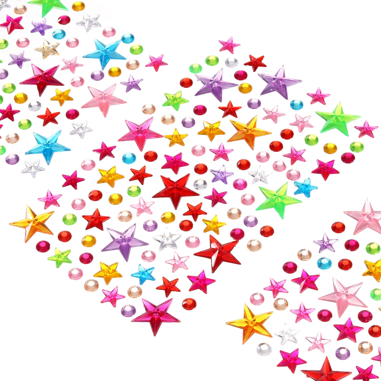 Uxcell 505 Pcs Gems Stickers for Crafts, 5 Sheet Self-Adhesive Gems ...