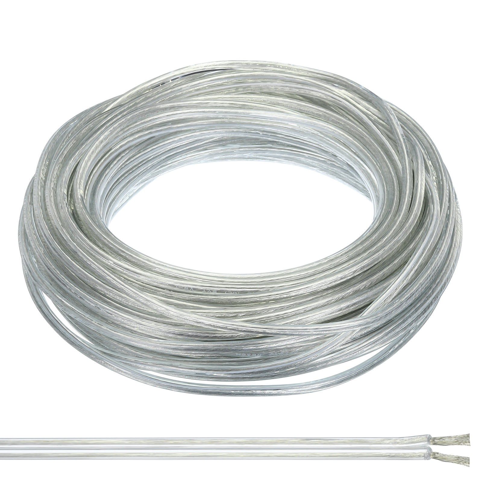 Uxcell 50Ft 18/2 300V SPT-2 Lamp Cord Insulated Heat Resistant Electronical Flexible Cable ...